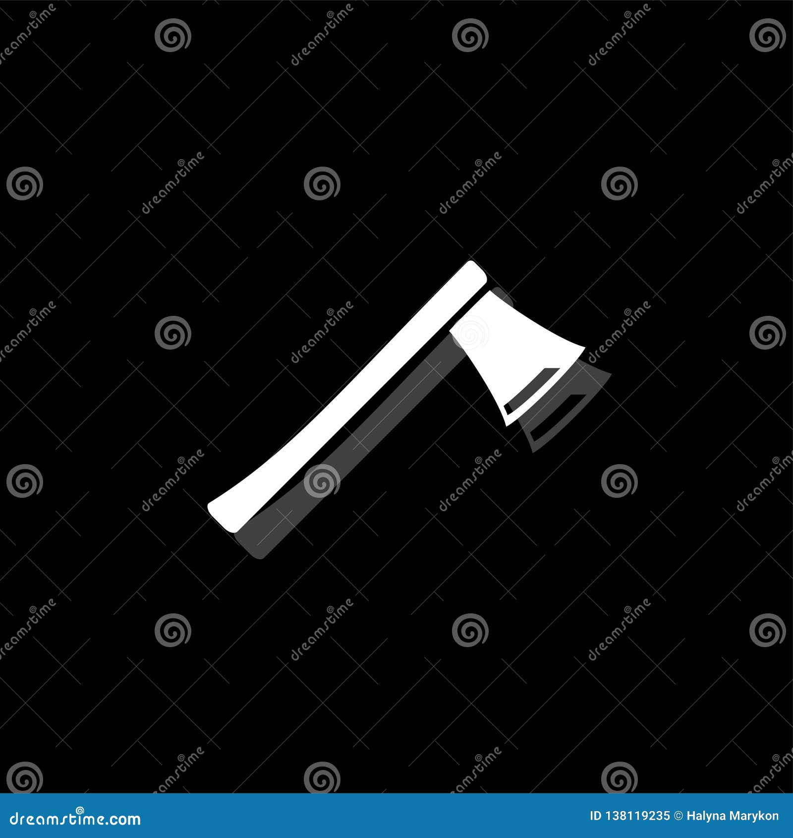 Axe icon flat stock illustration. Illustration of sharp - 138119235
