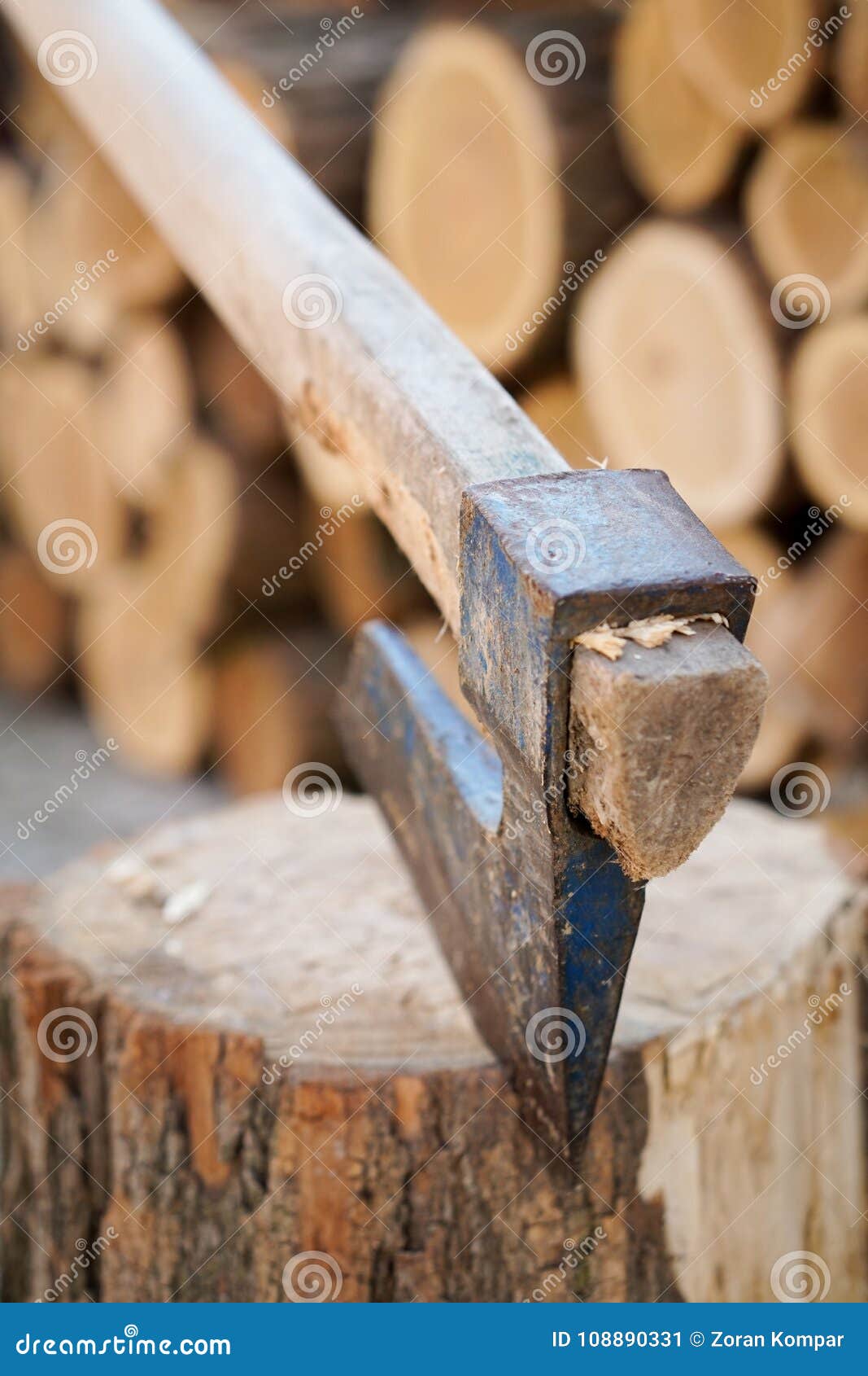 Axe in wood stock image. Image of steel, metal, forest - 108890331