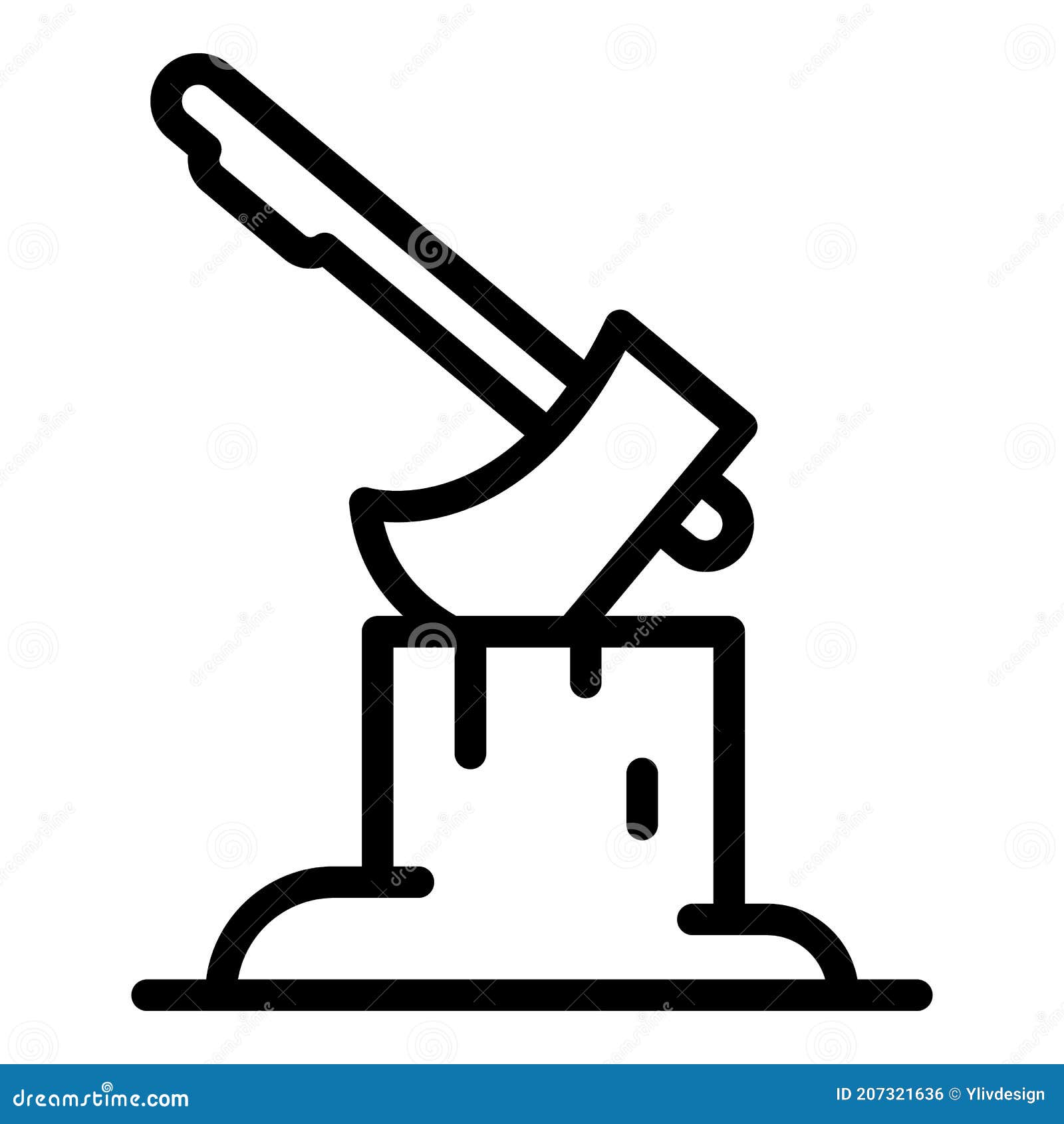 Axe Wood Icon, Outline Style Stock Illustration - Illustration of tree ...