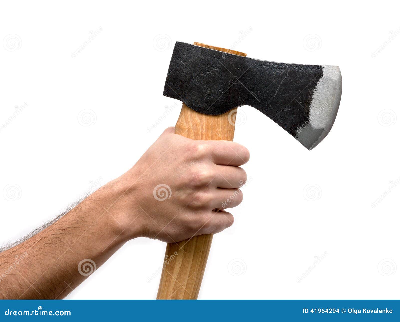 Axe with wooden handle stock photo. Image of yellow, wooden - 41964294