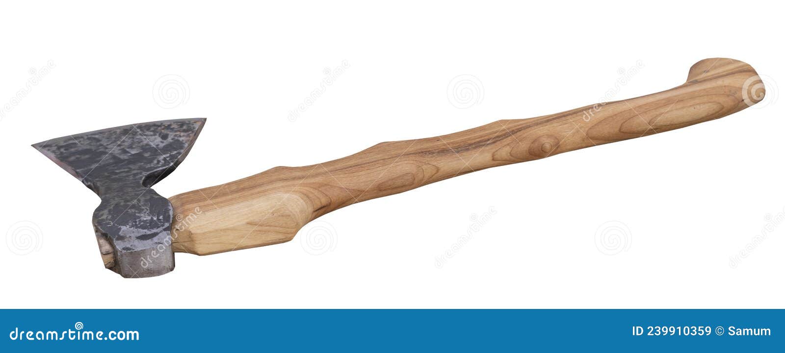 Axe with Wooden Handle on White Stock Image - Image of handle, cutting ...
