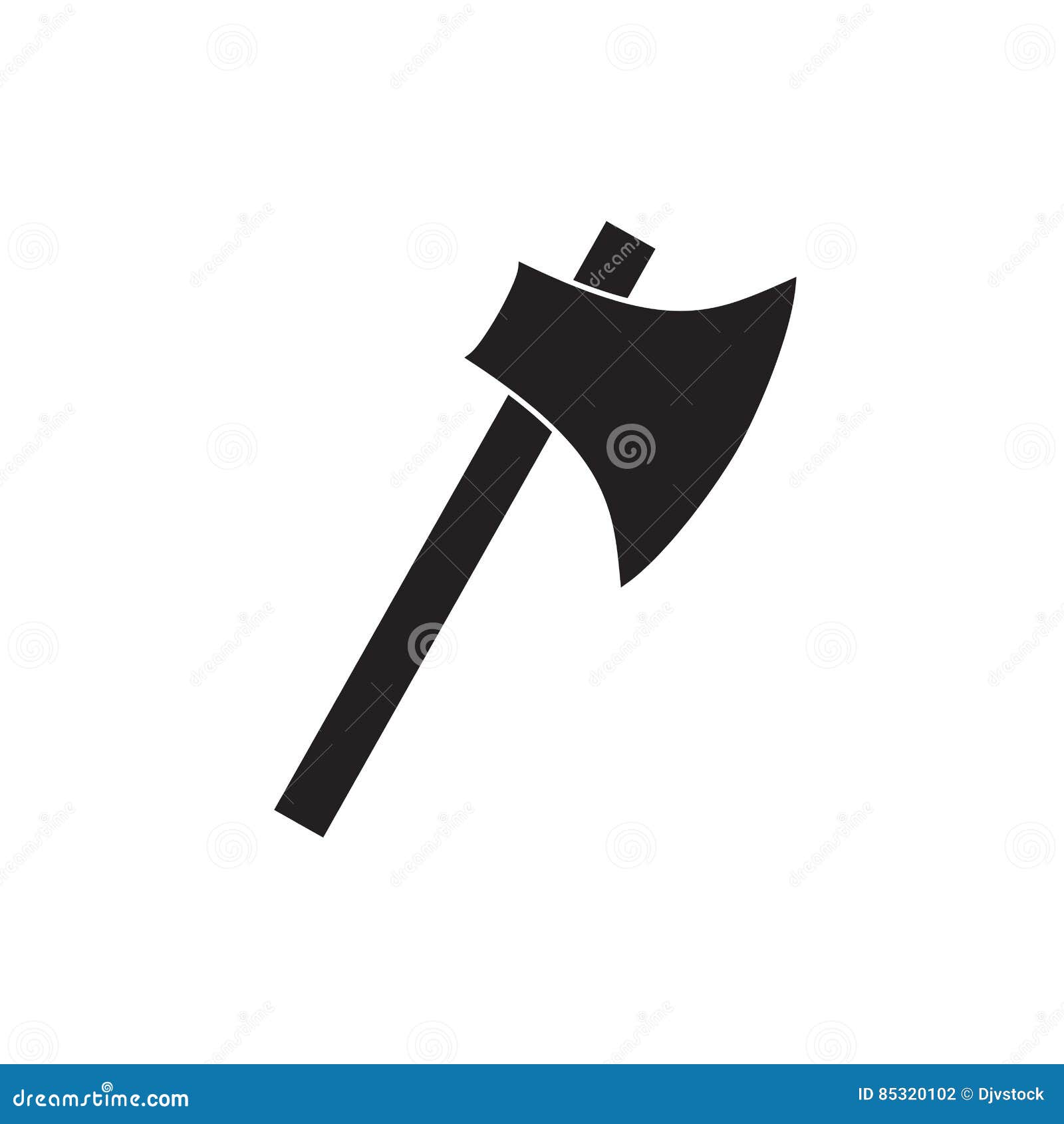 Axe Wooden Tool Weapon Pictogram Stock Illustration - Illustration of ...