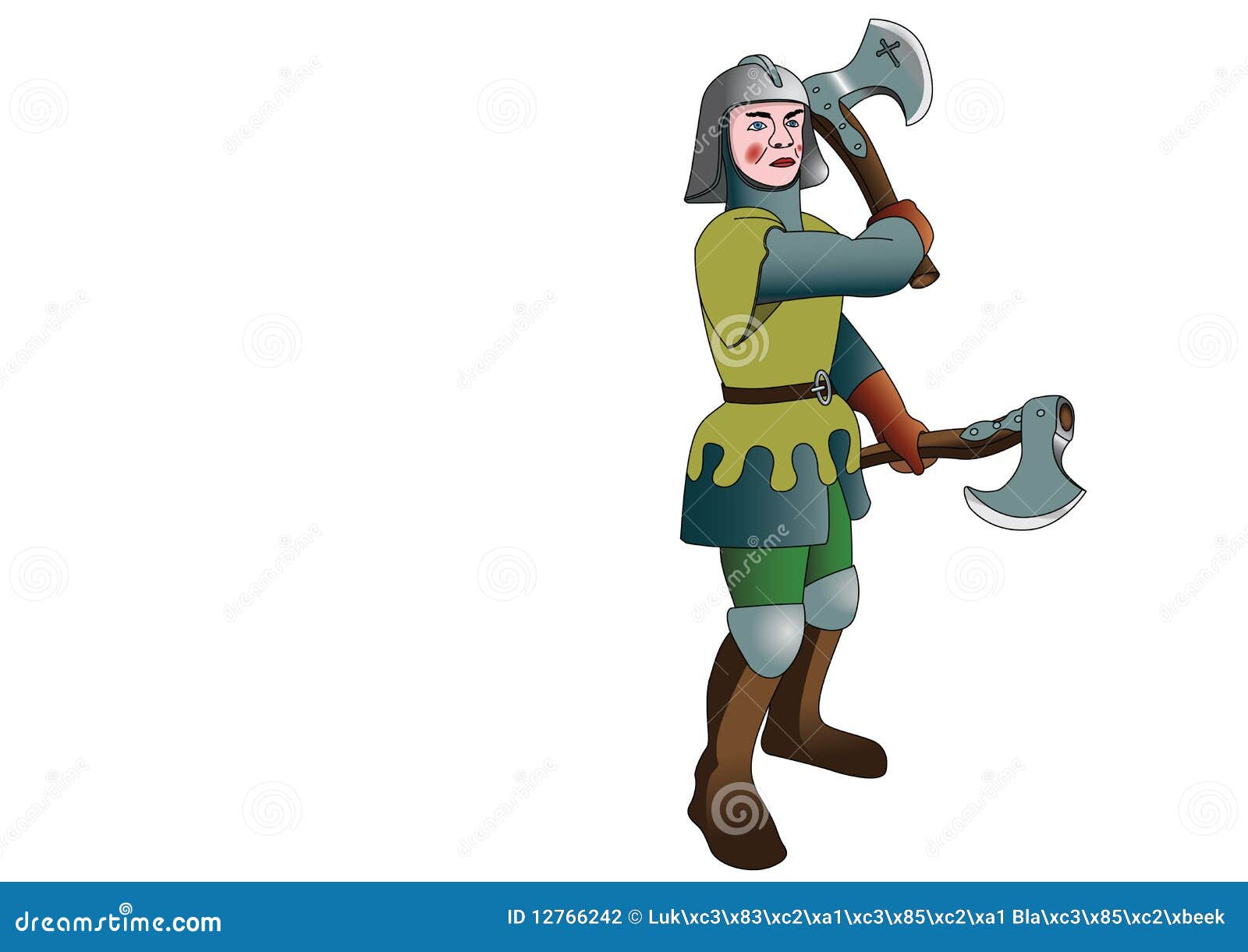 Axeman stock vector. Illustration of wings, fantasy, knight - 12766242