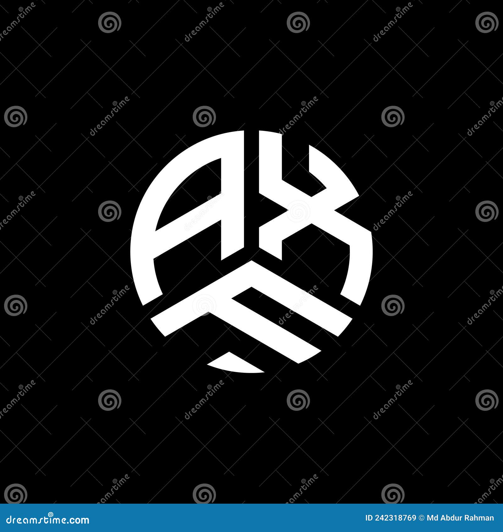 AXF Letter Logo Design on White Background. AXF Creative Initials ...