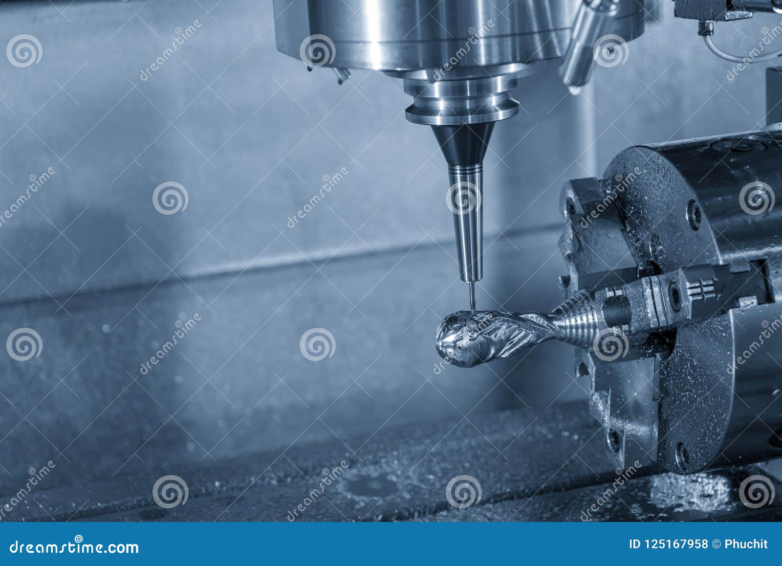 The 3-axis CNC Milling Machine Stock Photo - Image of metalworking ...