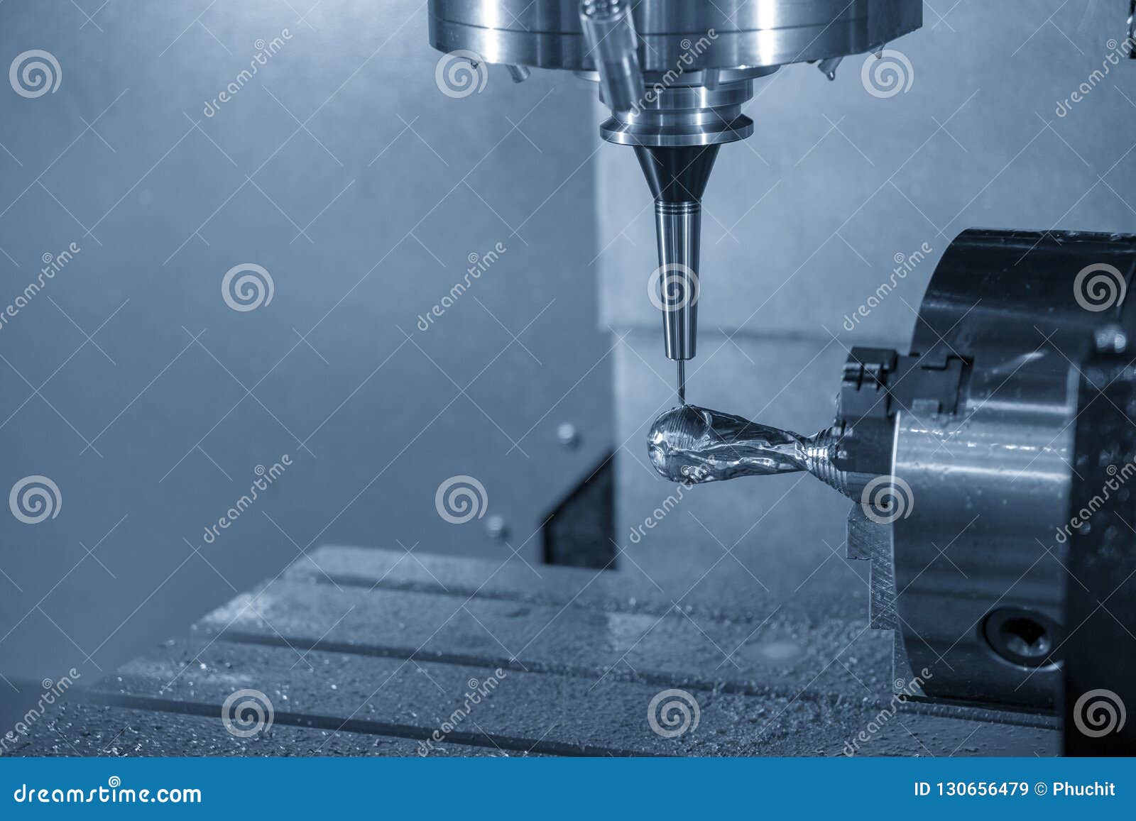 The 4-axis CNC Milling Machine . Stock Image - Image of mechanical ...