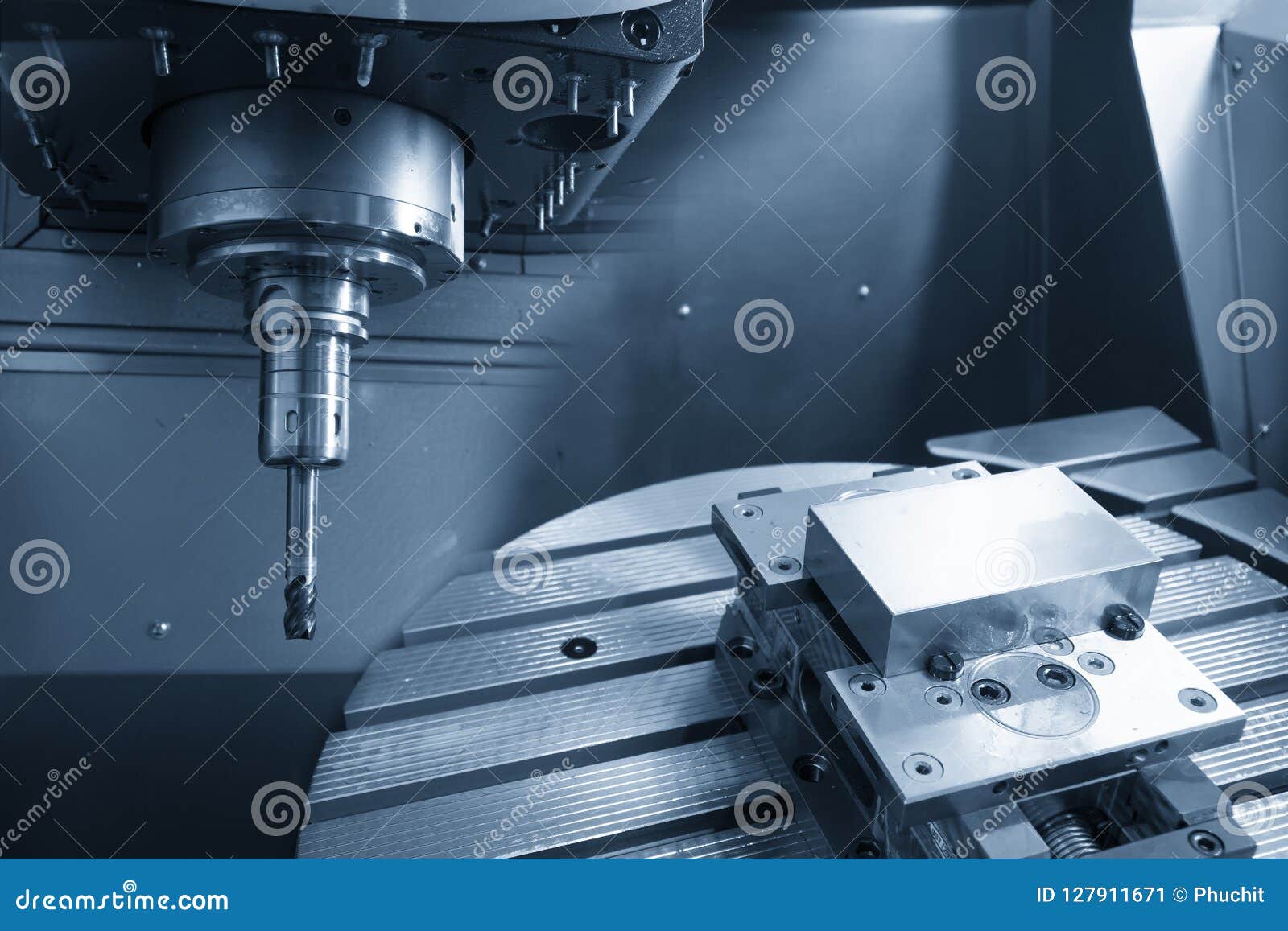 The 5-axis CNC Milling Machine with the Solid Radius End-mill . Stock ...