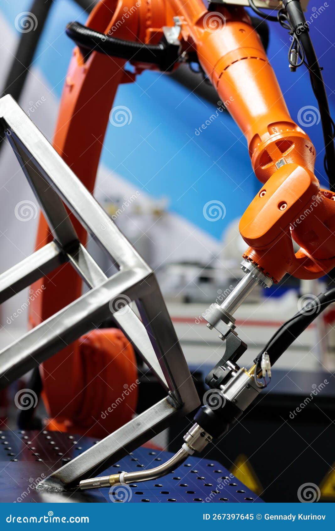6 Axis Industrial Welding System with Robotic Arm Stock Image - Image ...