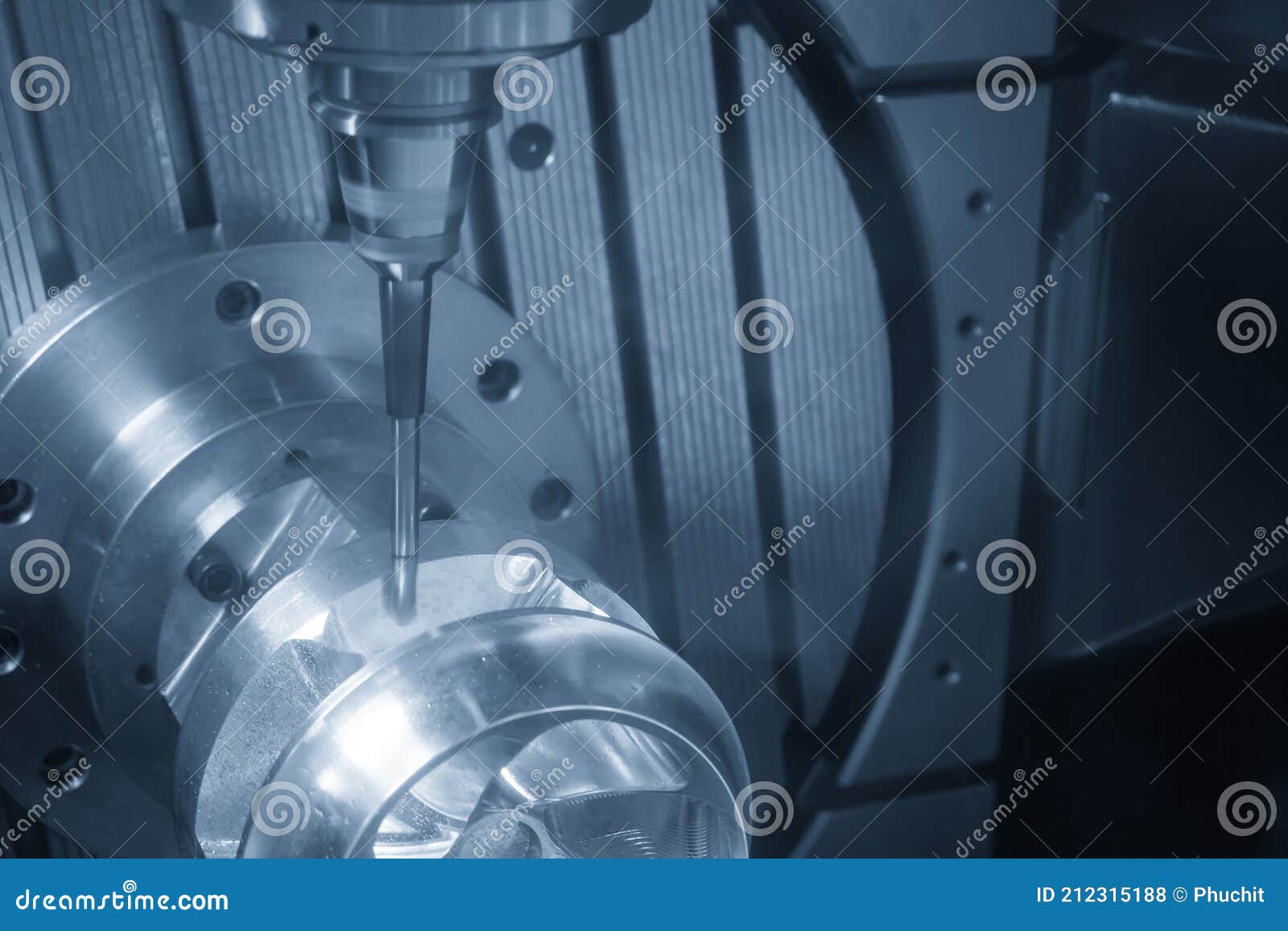 The 5-axis Machining Center Cutting the Propeller Part with Solid Ball ...