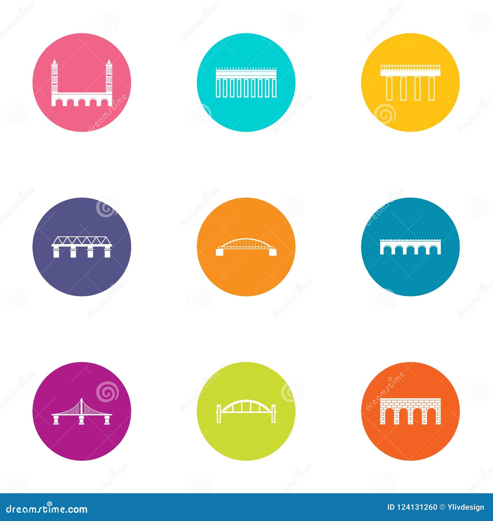 Axle icons set, flat style stock vector. Illustration of crossroad ...
