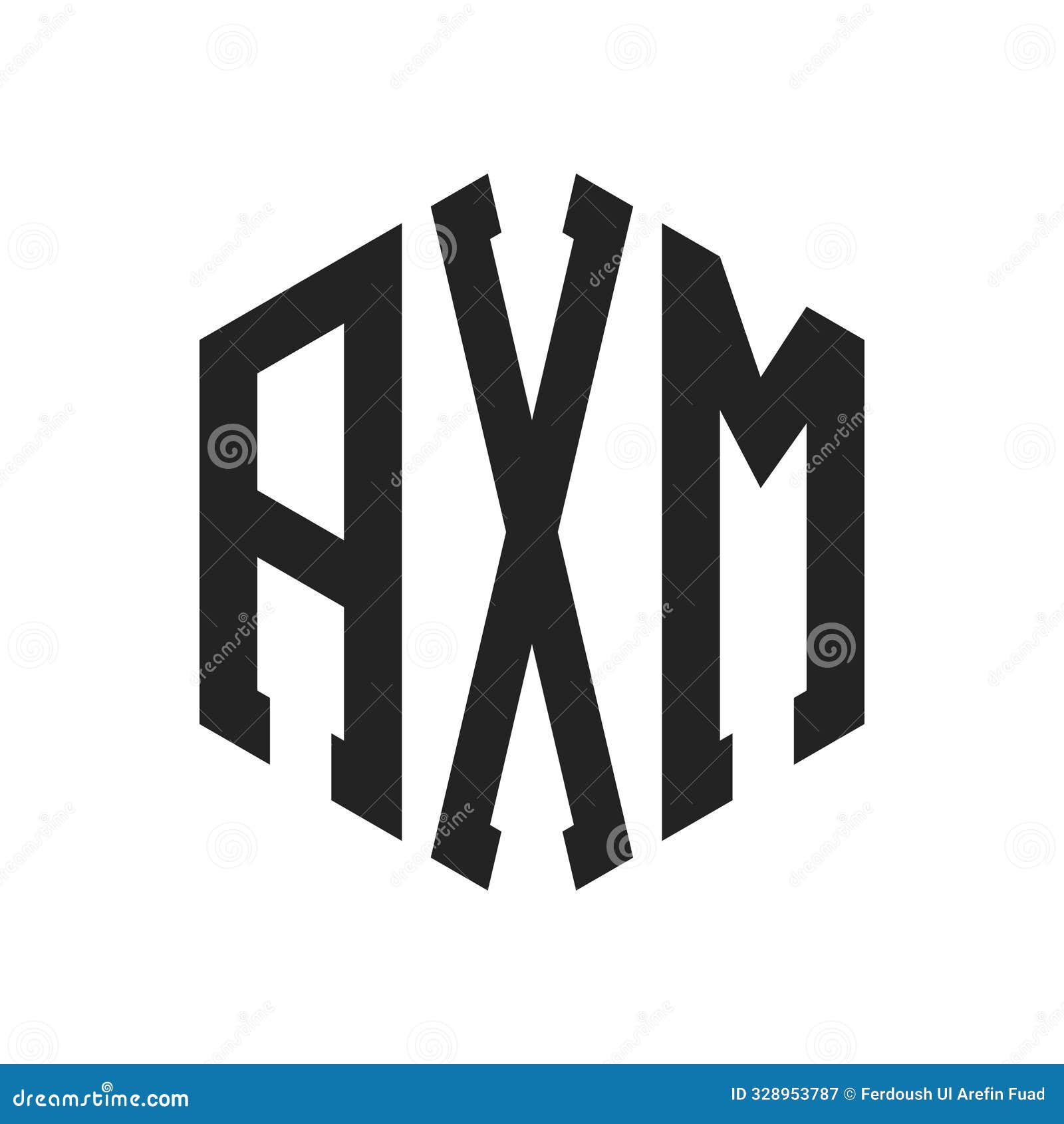 AXM Logo Design. Initial Letter AXM Monogram Logo Using Hexagon Shape ...