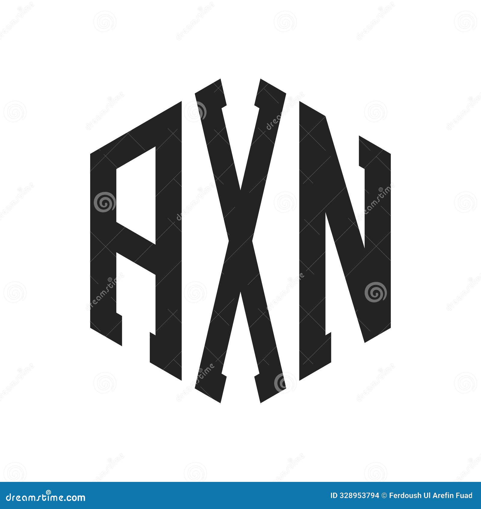 AXN Logo Design. Initial Letter AXN Monogram Logo Using Hexagon Shape ...