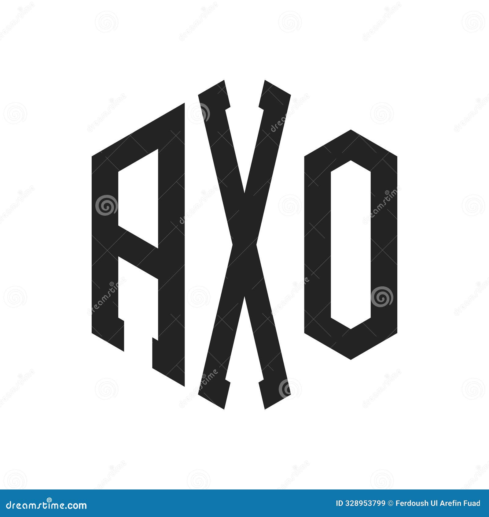 AXO Logo Design. Initial Letter AXO Monogram Logo Using Hexagon Shape ...