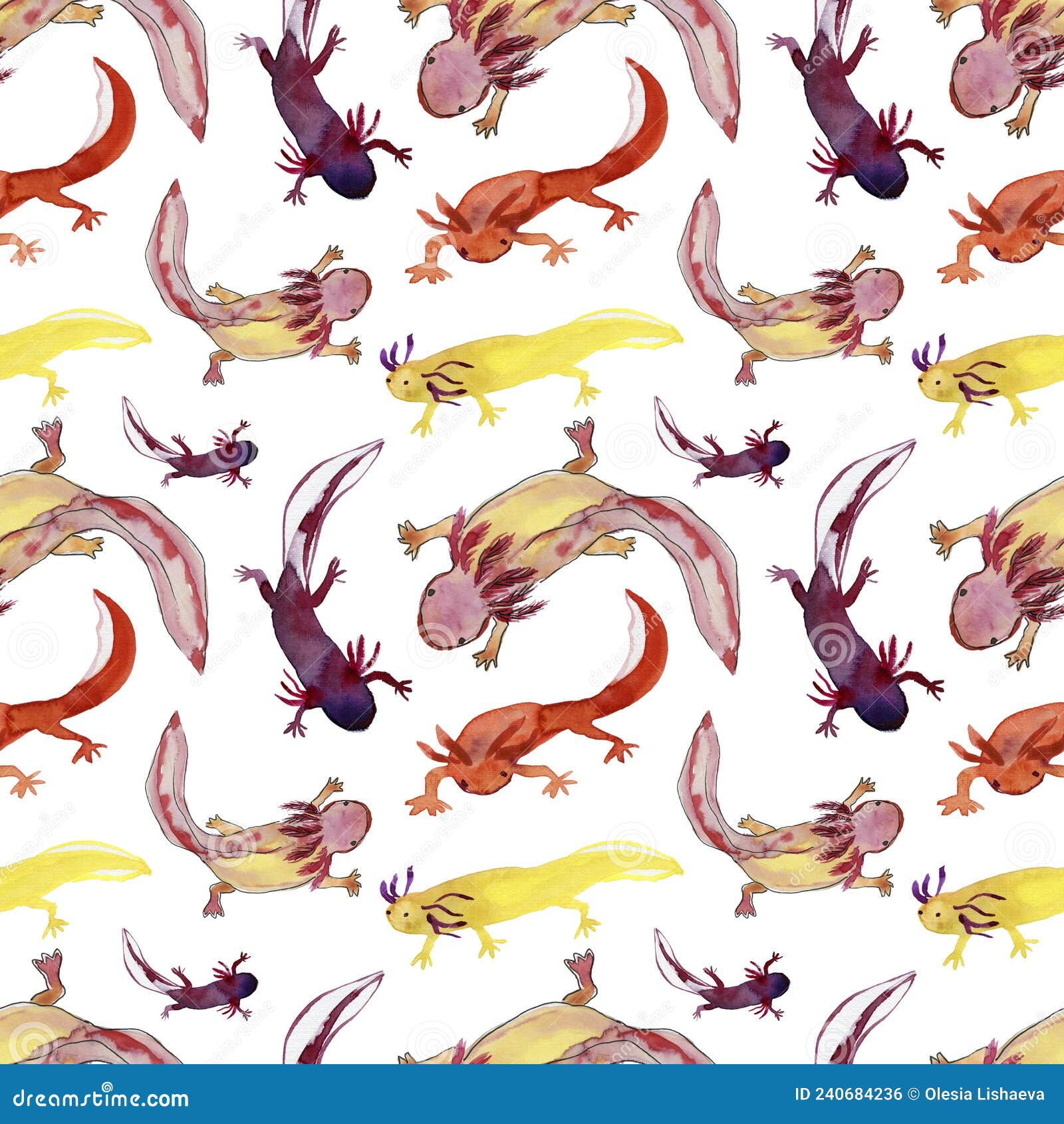 Axolotl Background for Different Desing. Stock Illustration ...