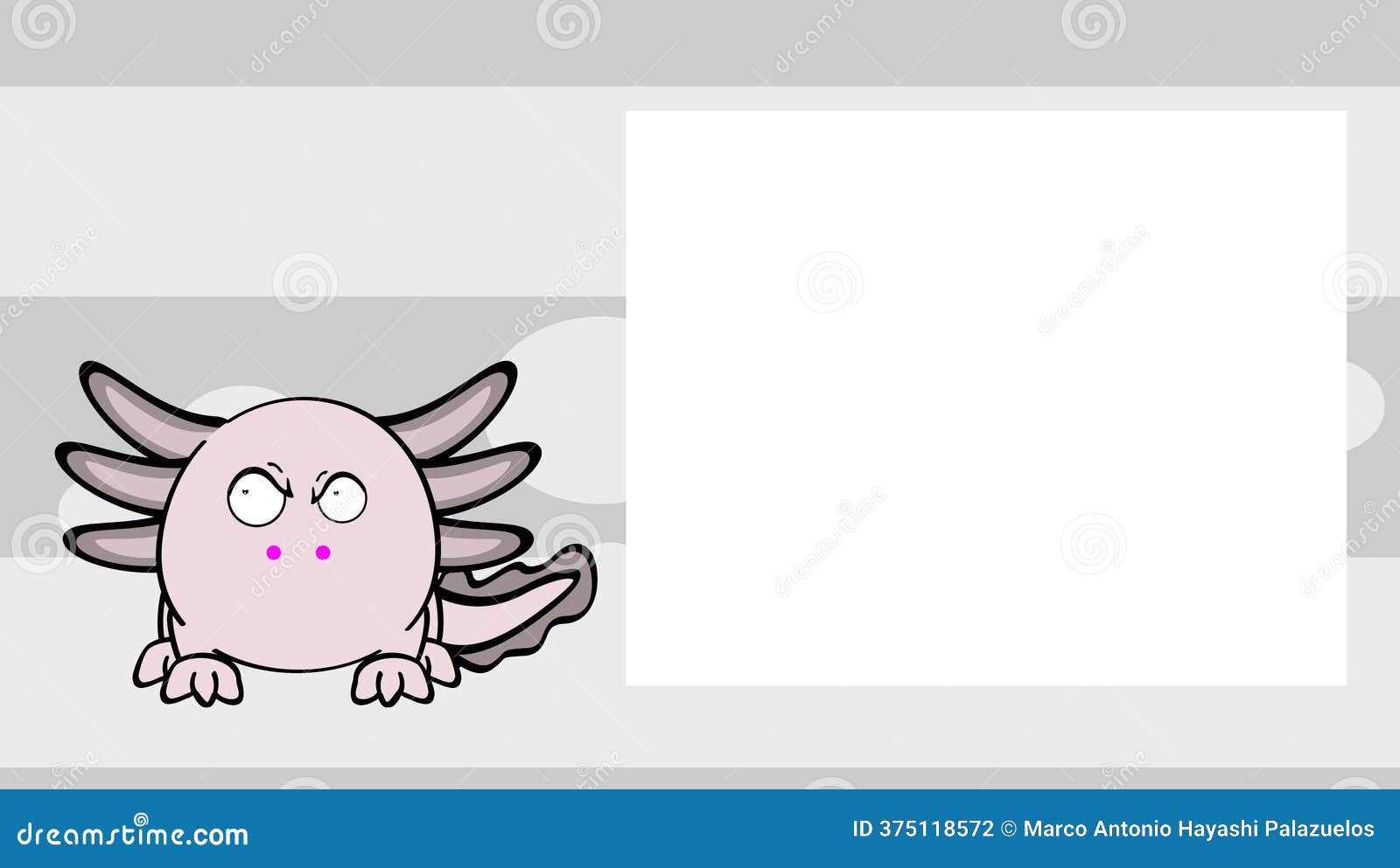 Angry Axolotl Ball Style Character Carton Background Illustration In ...