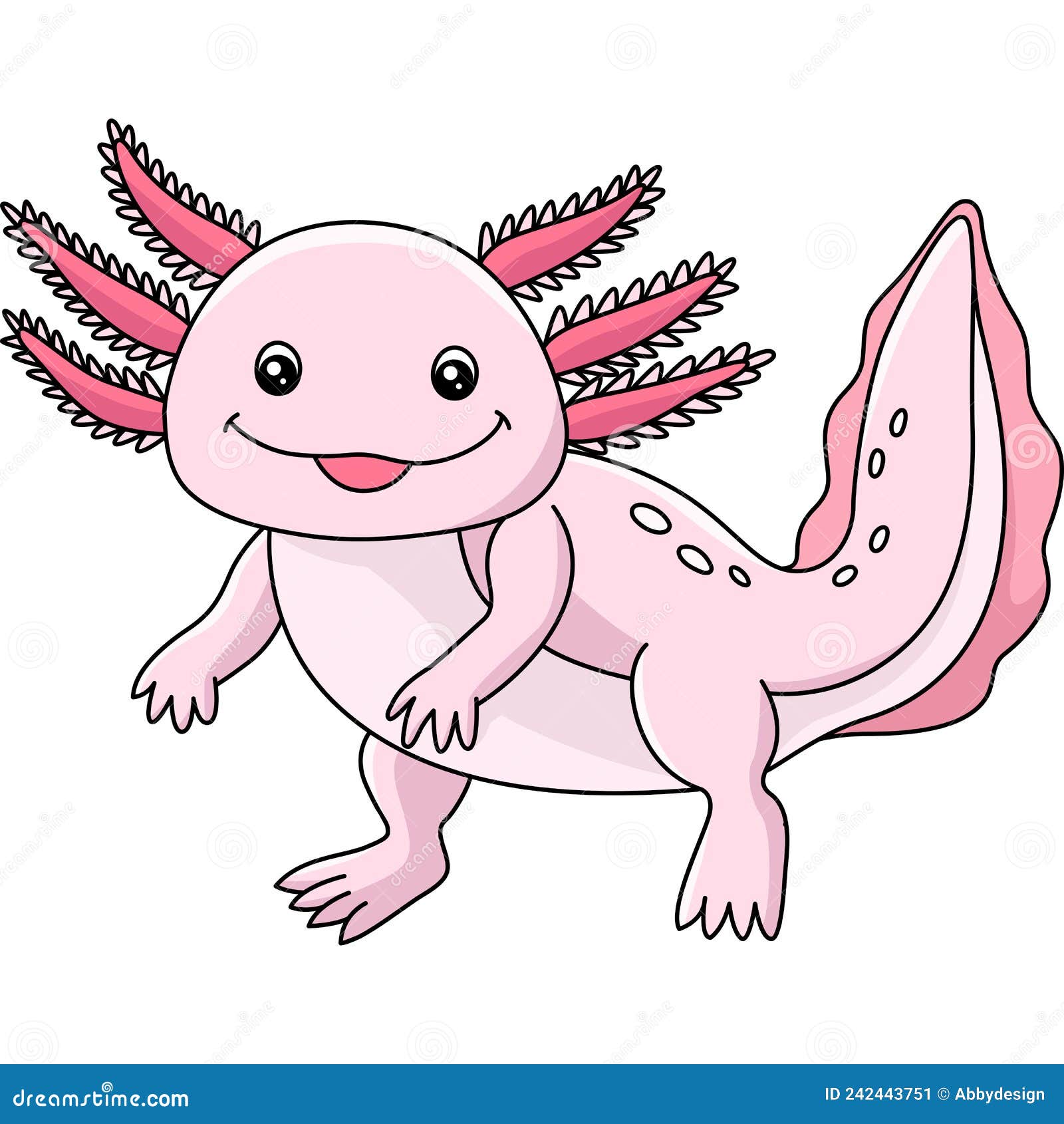 Axolotl Cartoon Colored Clipart Illustration Stock Vector ...