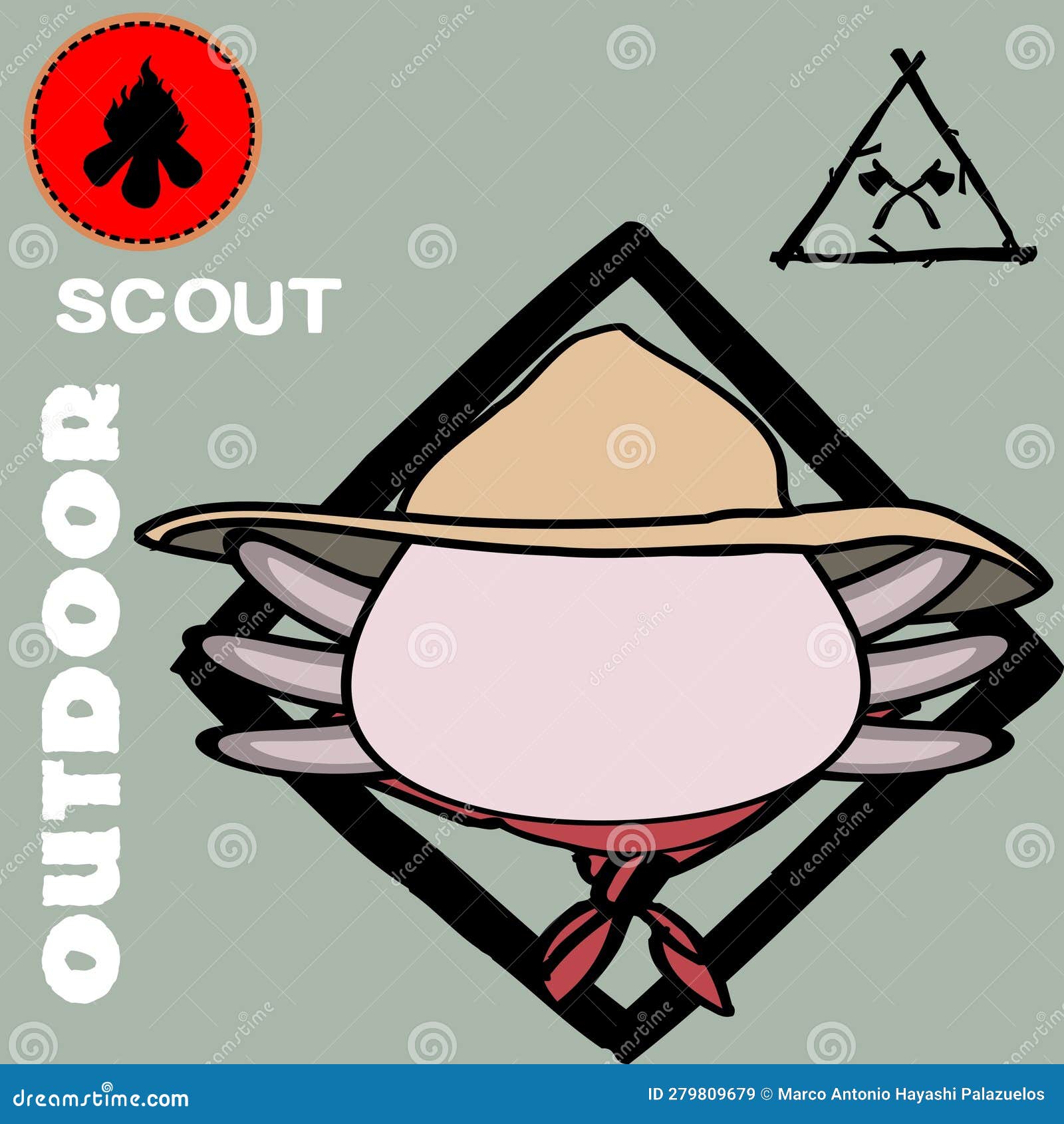Axolotl Face Cartoon with Scout Uniform Stickers Pack Stock Vector ...