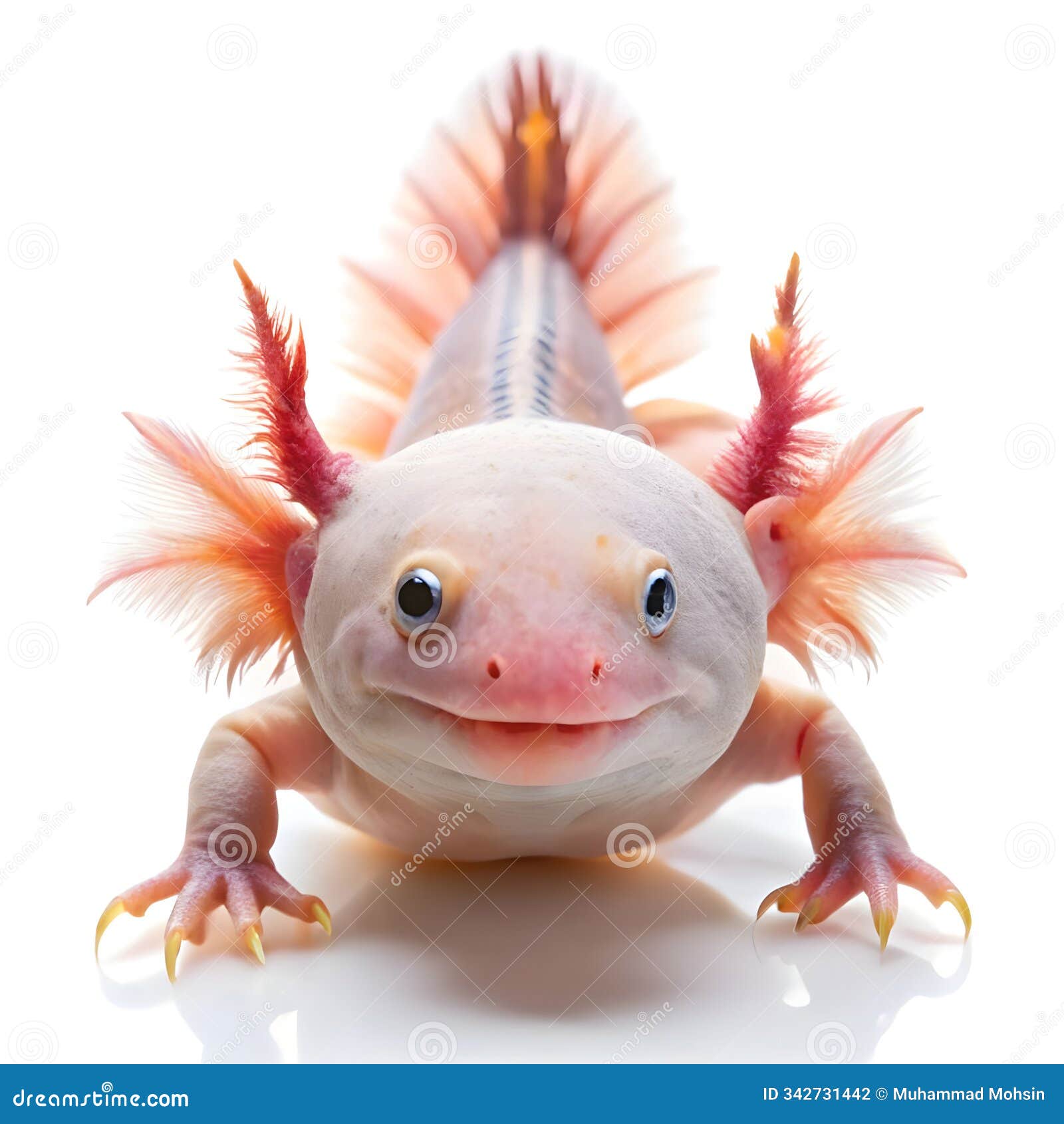 Axolotl Isolated on White Background Stock Illustration - Illustration ...