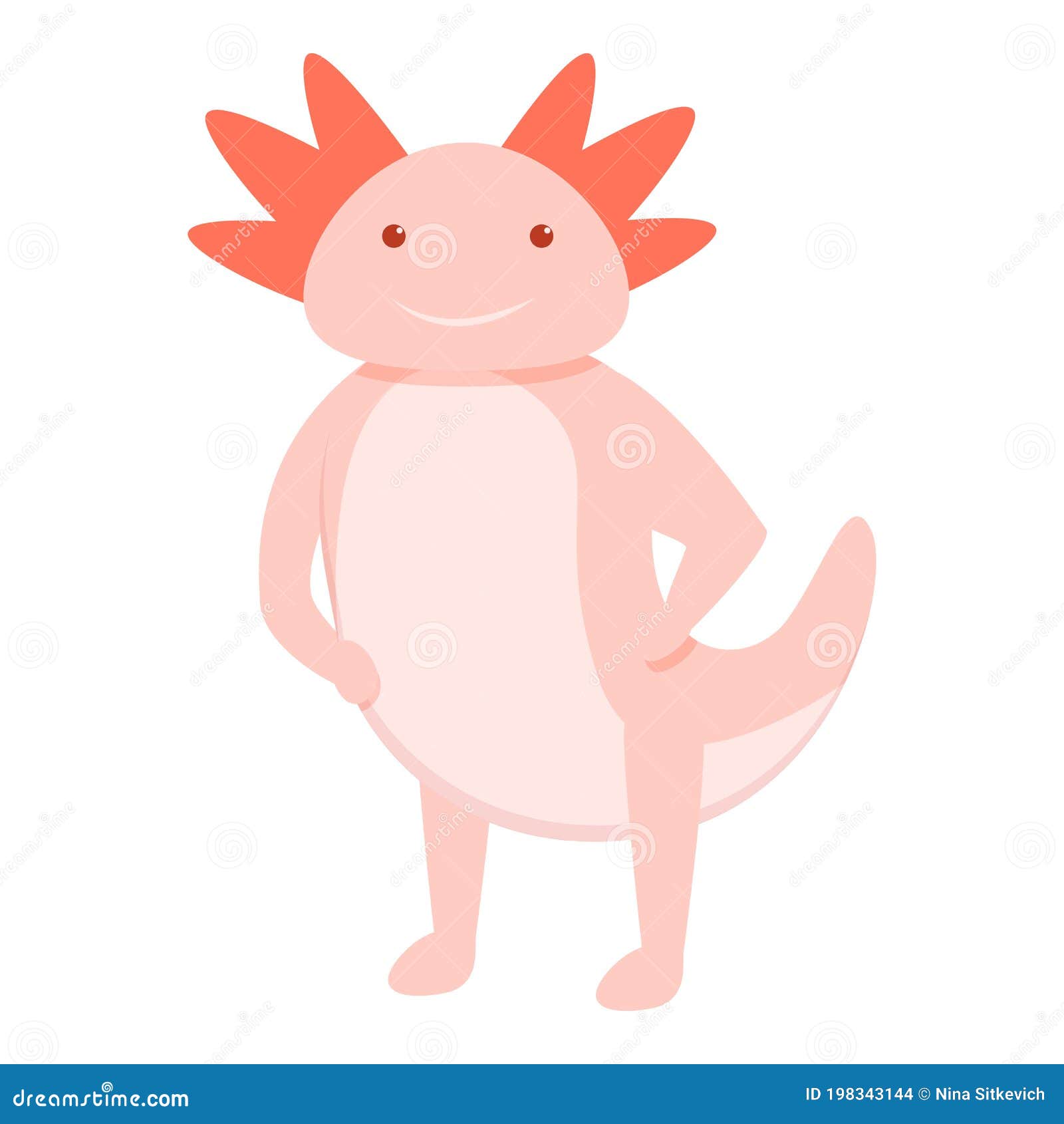 Axolotl Smiling Icon, Cartoon Style Stock Vector - Illustration of ...