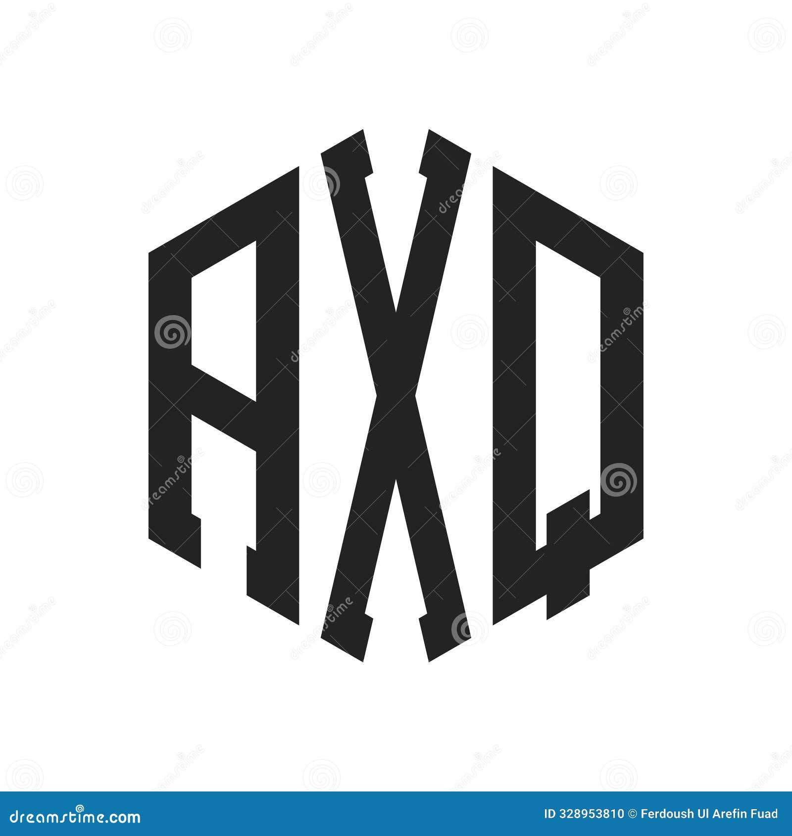AXQ Logo Design. Initial Letter AXQ Monogram Logo Using Hexagon Shape ...