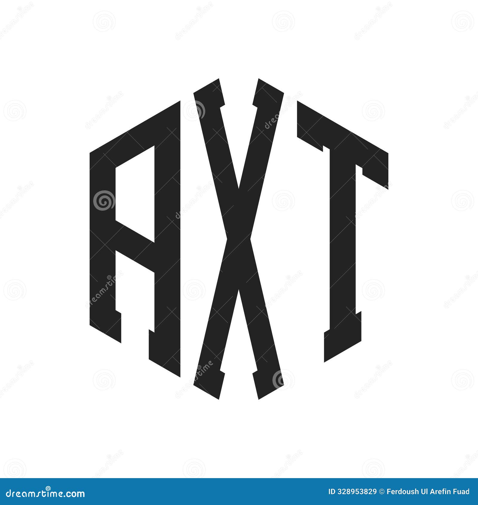 AXT Logo Design. Initial Letter AXT Monogram Logo Using Hexagon Shape ...