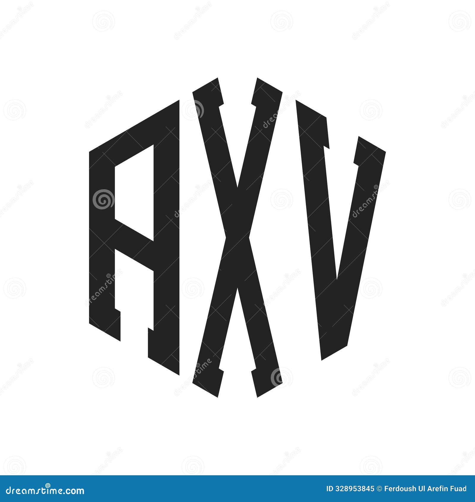 AXV Logo Design. Initial Letter AXV Monogram Logo Using Hexagon Shape ...