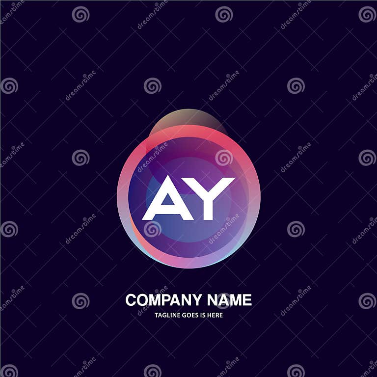 AY Initial Logo with Colorful Circle Template Vector Stock Vector ...
