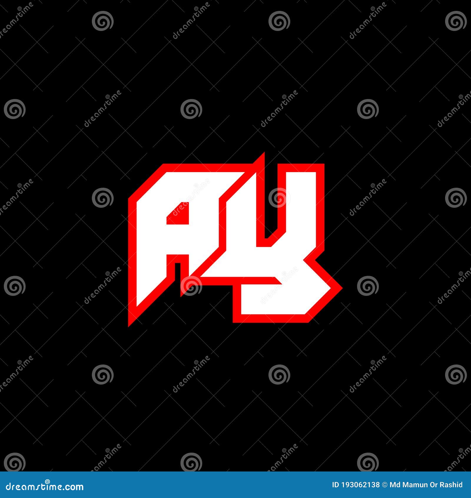 AY Letter Logo Design on Black Background. AY Creative Initials Letter ...