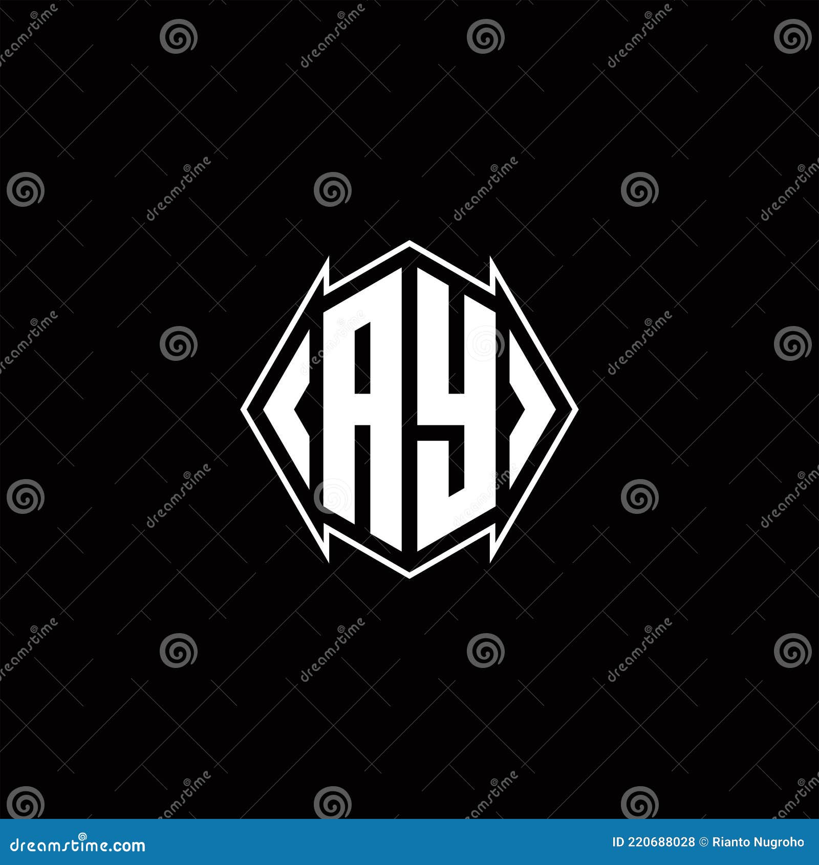 AY Logo Monogram with Shield Shape Designs Template Stock Vector ...