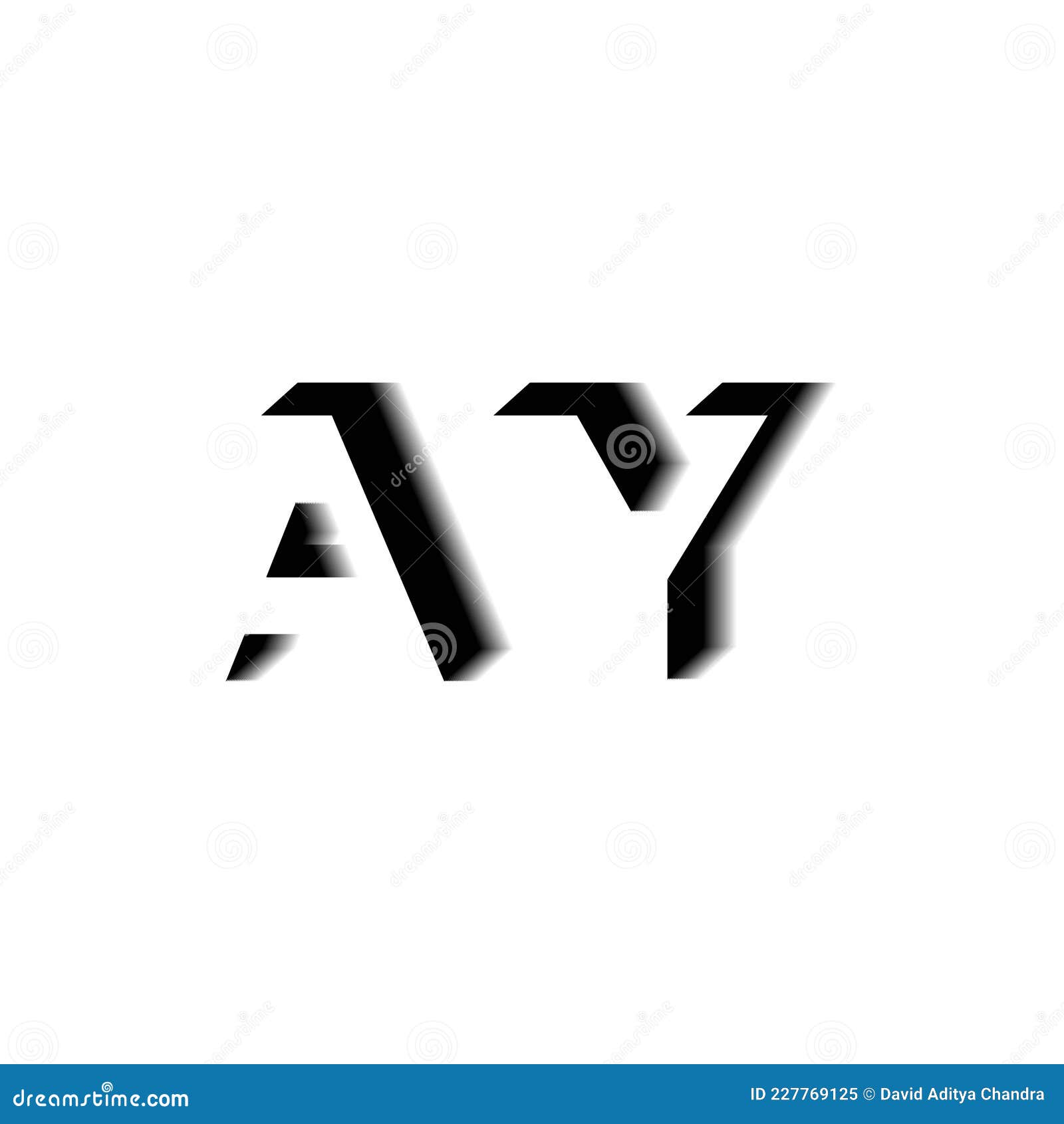 AY Monogram Shadow Shape Style Stock Vector - Illustration of capital ...