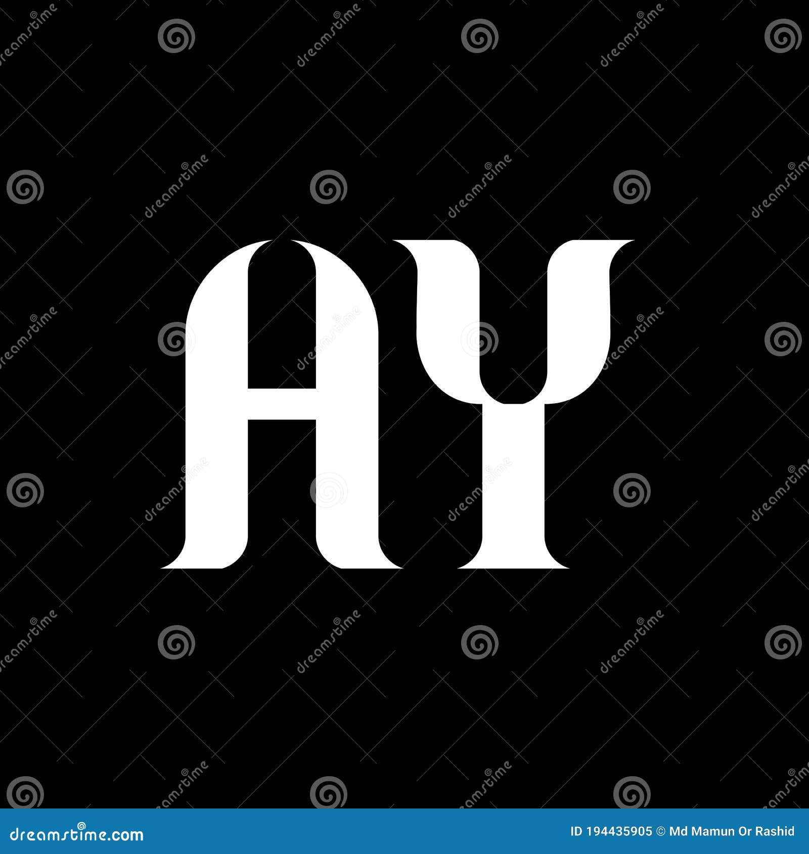 AY a Y Letter Logo Design. Initial Letter AY Linked Circle Uppercase ...