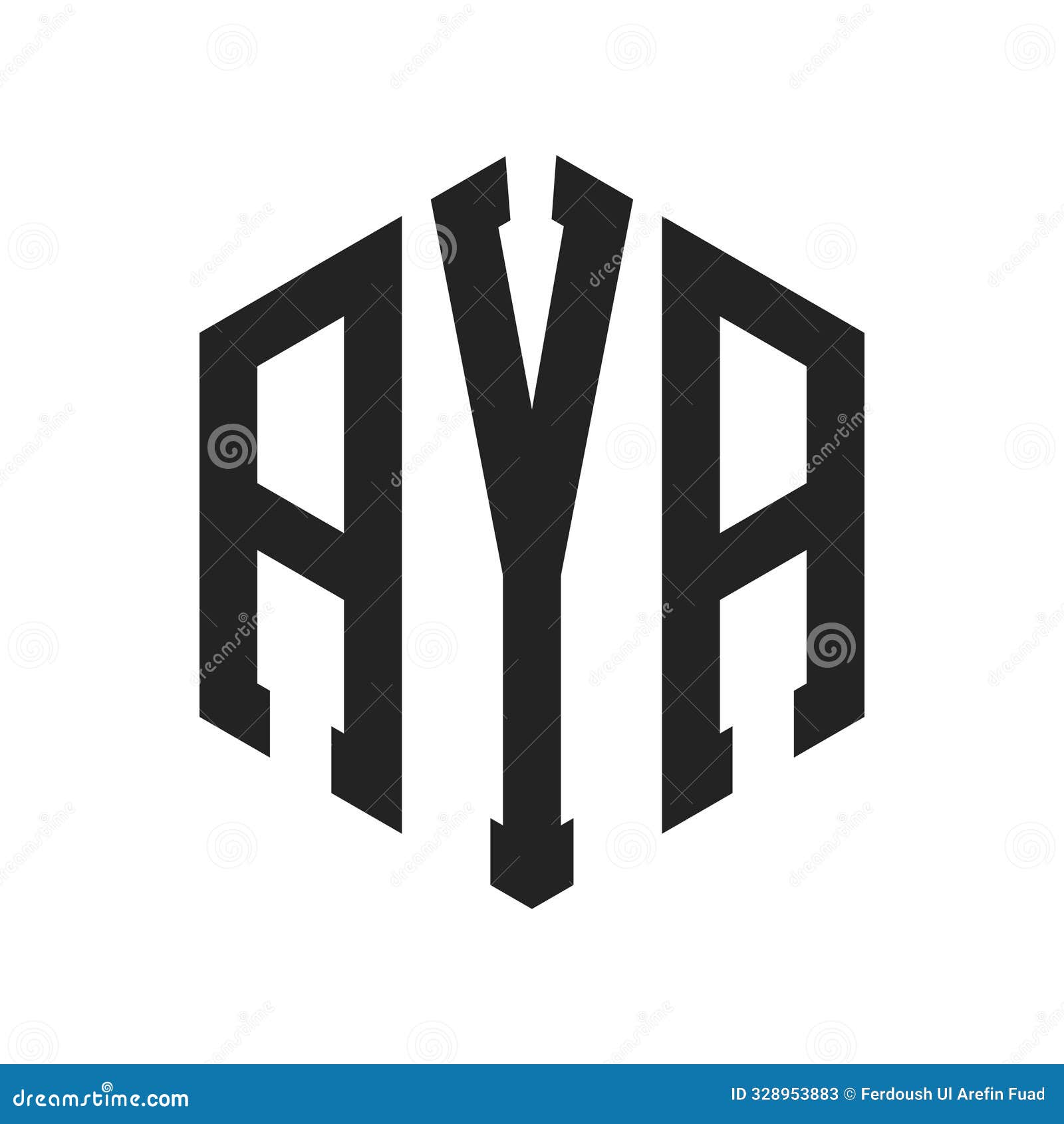 AYA Logo Design. Initial Letter AYA Monogram Logo Using Hexagon Shape ...