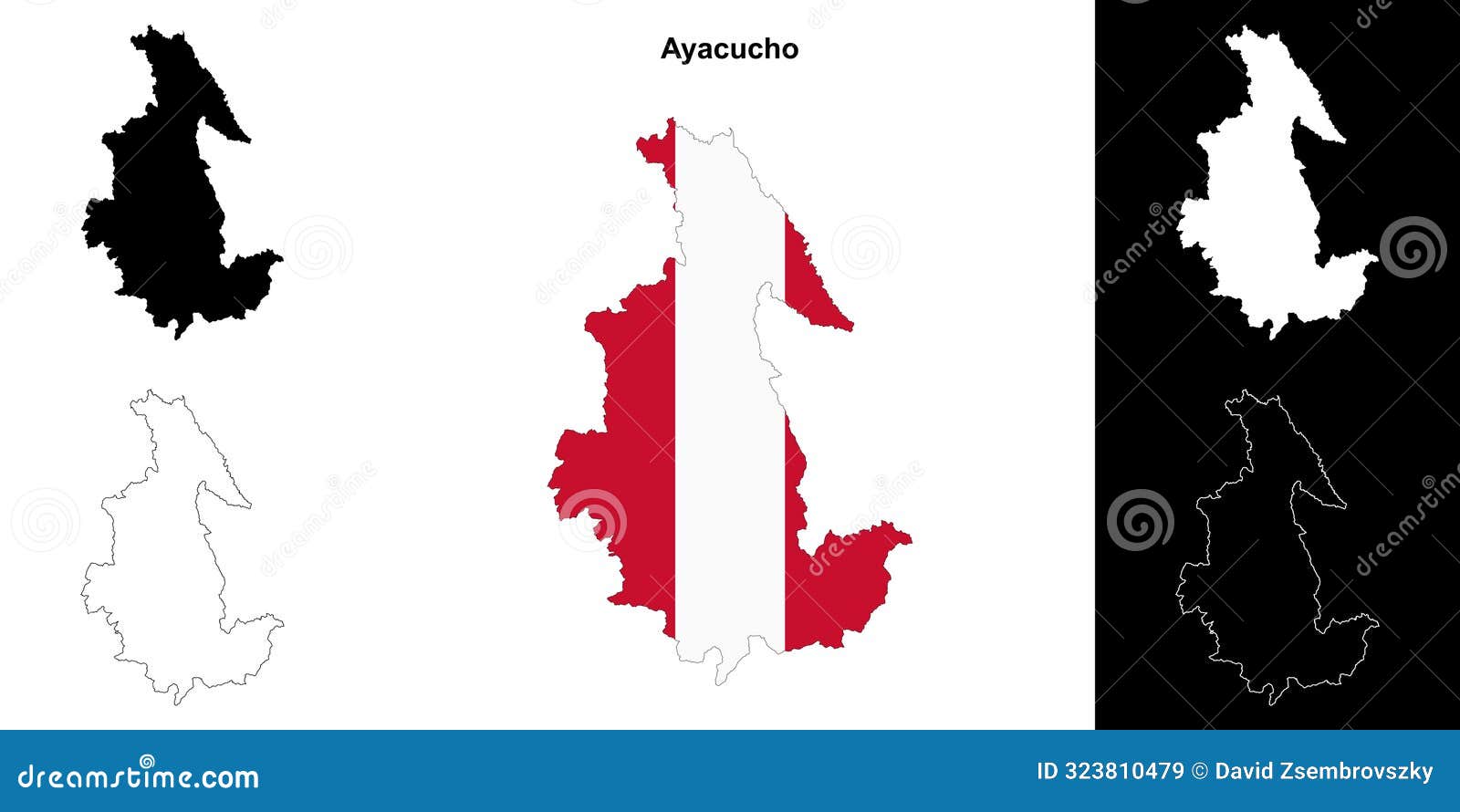 Ayacucho outline map stock vector. Illustration of ayacucho - 323810479