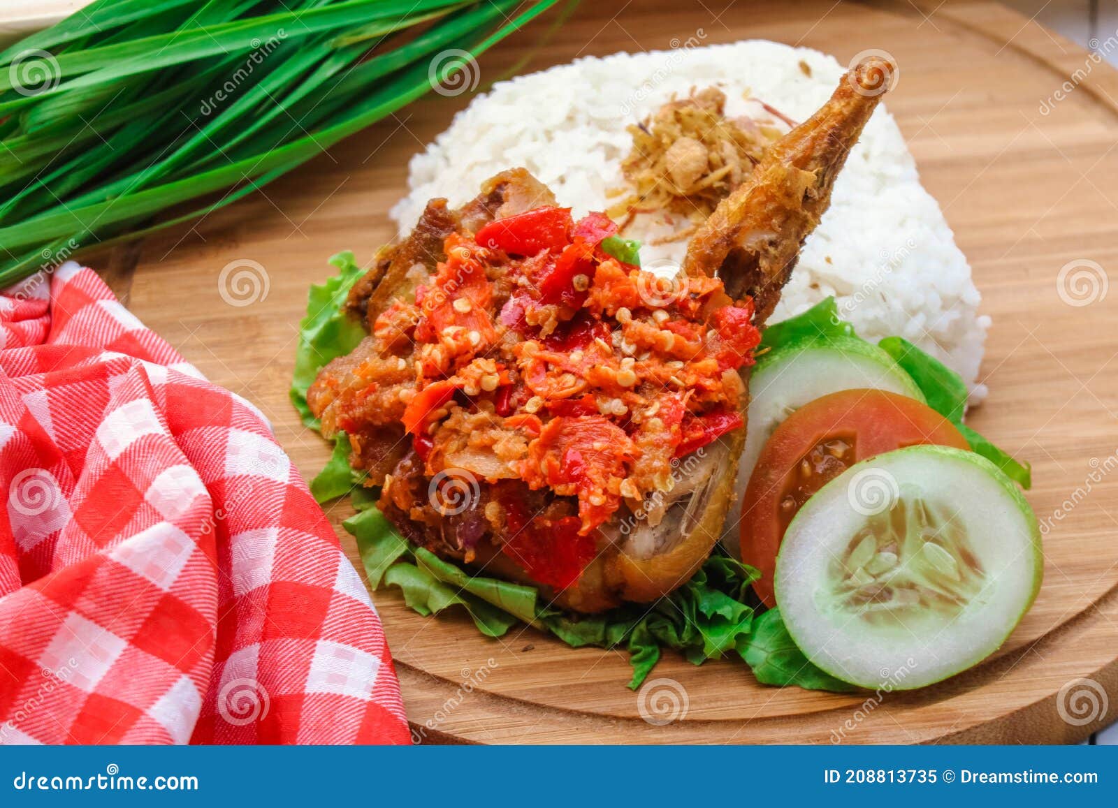 Ayam Penyet - Indonesian Fried Chicken Stock Image - Image of penyet ...
