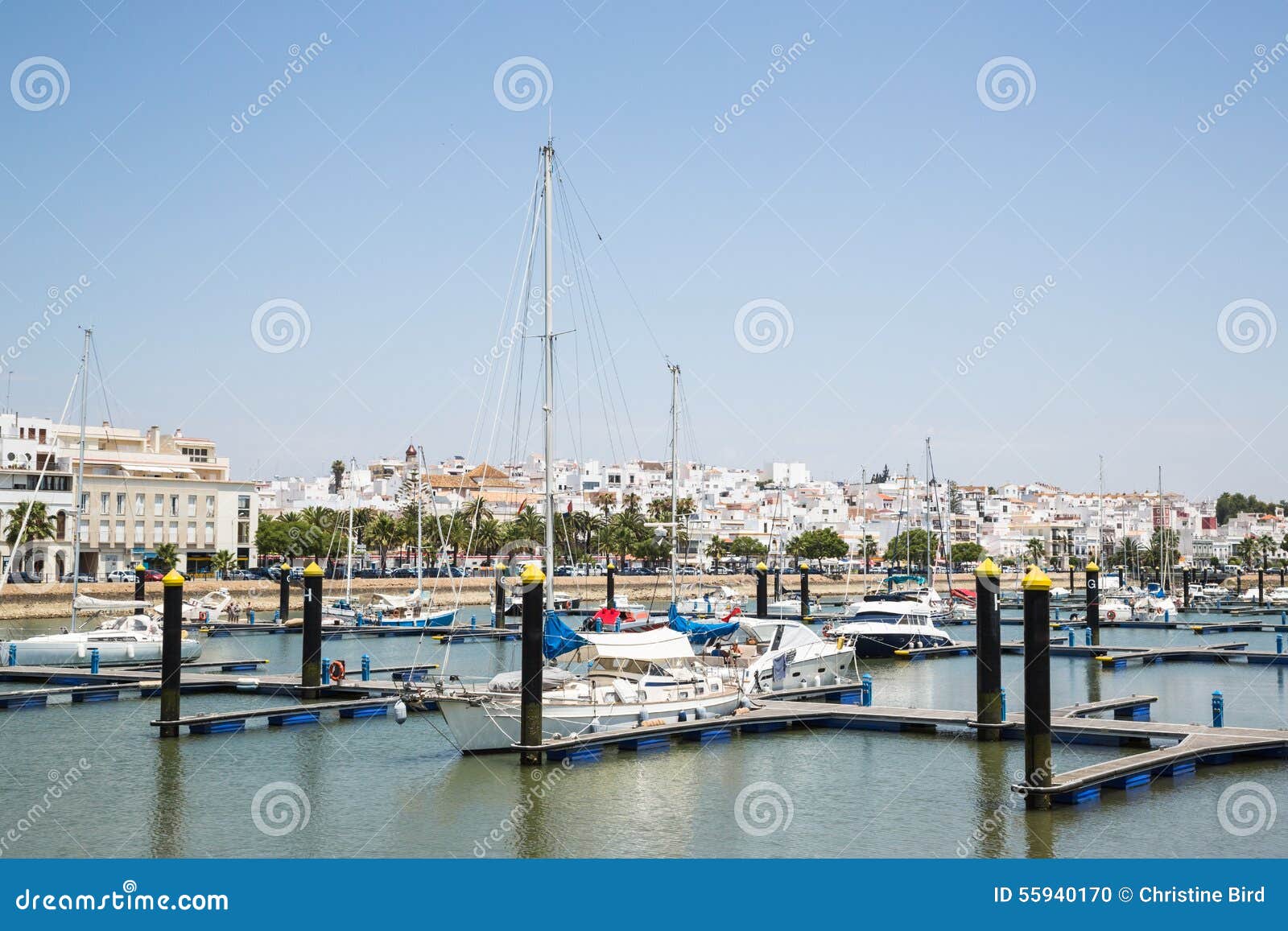 Ayamonte, Andalucia, Espanha Imagem Editorial - Imagem de iate, azul ...