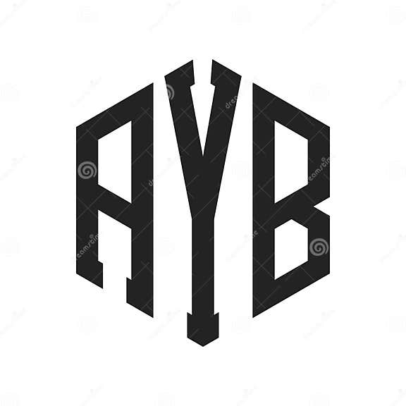 AYB Logo Design. Initial Letter AYB Monogram Logo Using Hexagon Shape ...