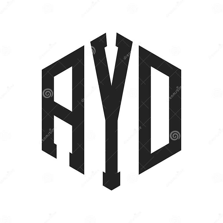 AYD Logo Design. Initial Letter AYD Monogram Logo Using Hexagon Shape ...