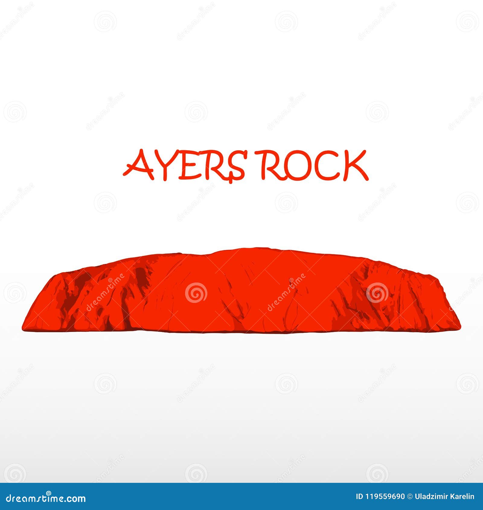 Ayers Rock. Symbol of Australia. Logotype Uluru. Sightseeing Australia ...