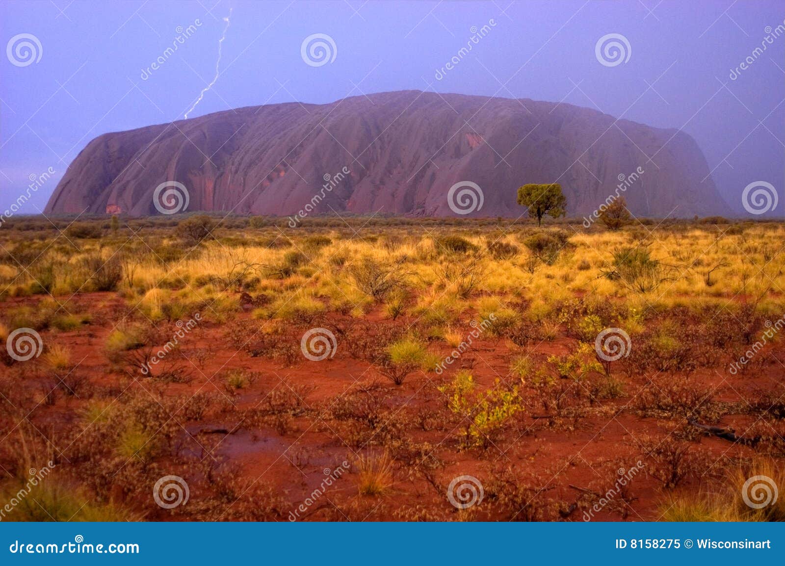Ayers Rock, Uluru Lightning Strike, Rain Storm Editorial Image - Image ...