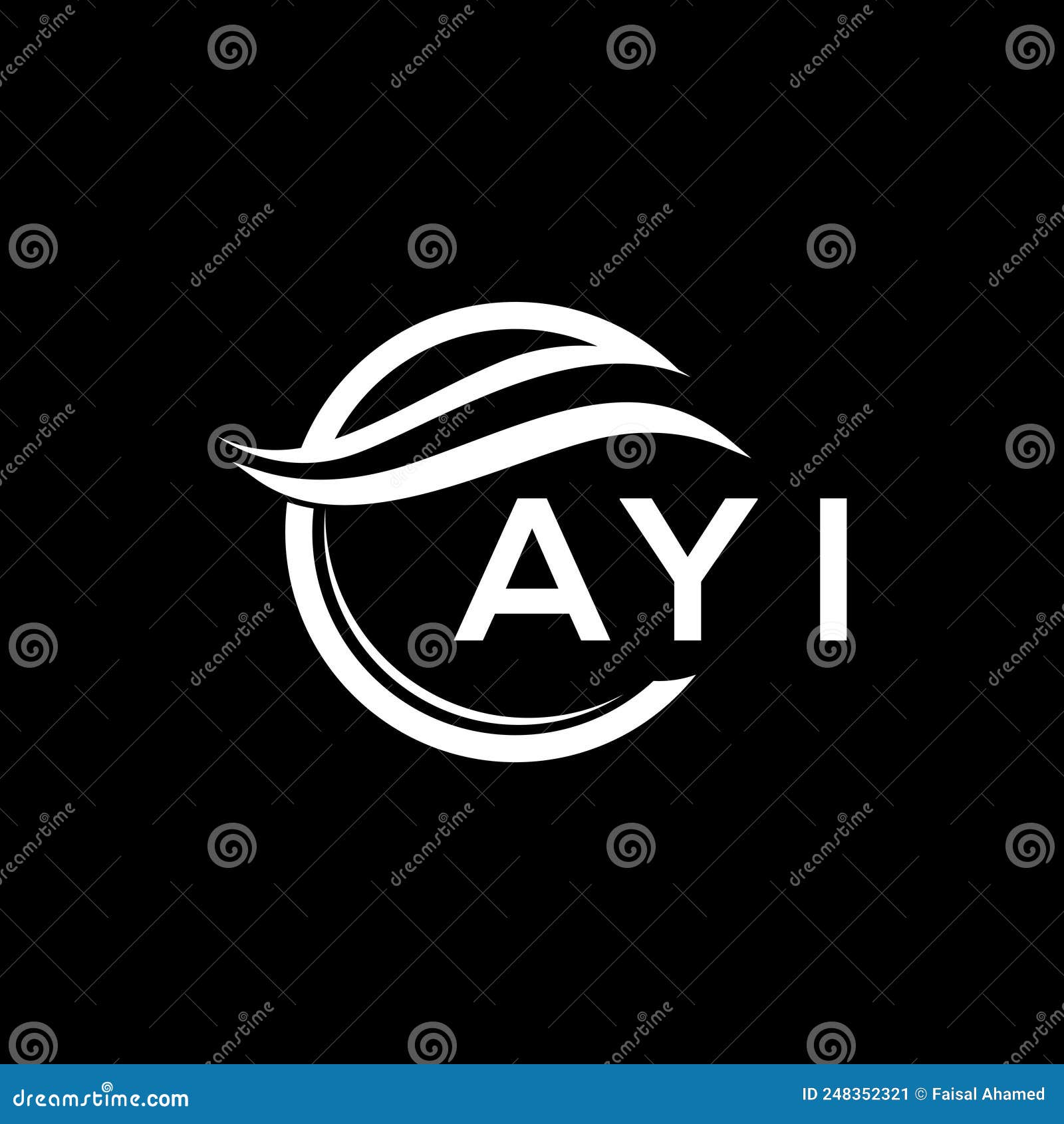 AYI Letter Logo Design on Black Background. AYI Creative Circle Letter ...