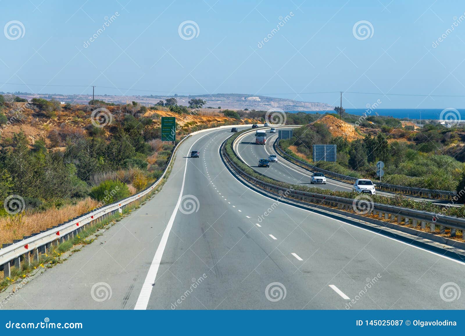 Ayia Napa, Cyprus - Oct 31. 2018. Traffic on the Highway a 3 Editorial ...