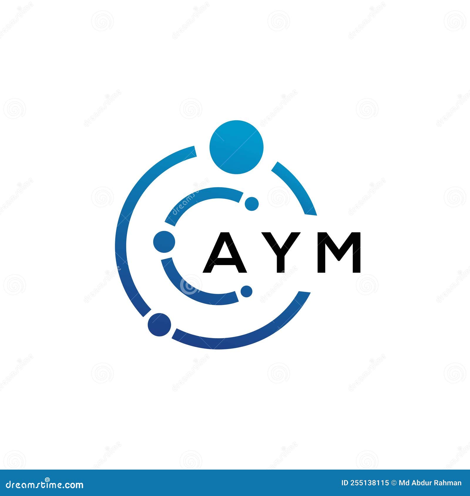 AYM Letter Logo Design on Black Background. AYM Creative Initials ...