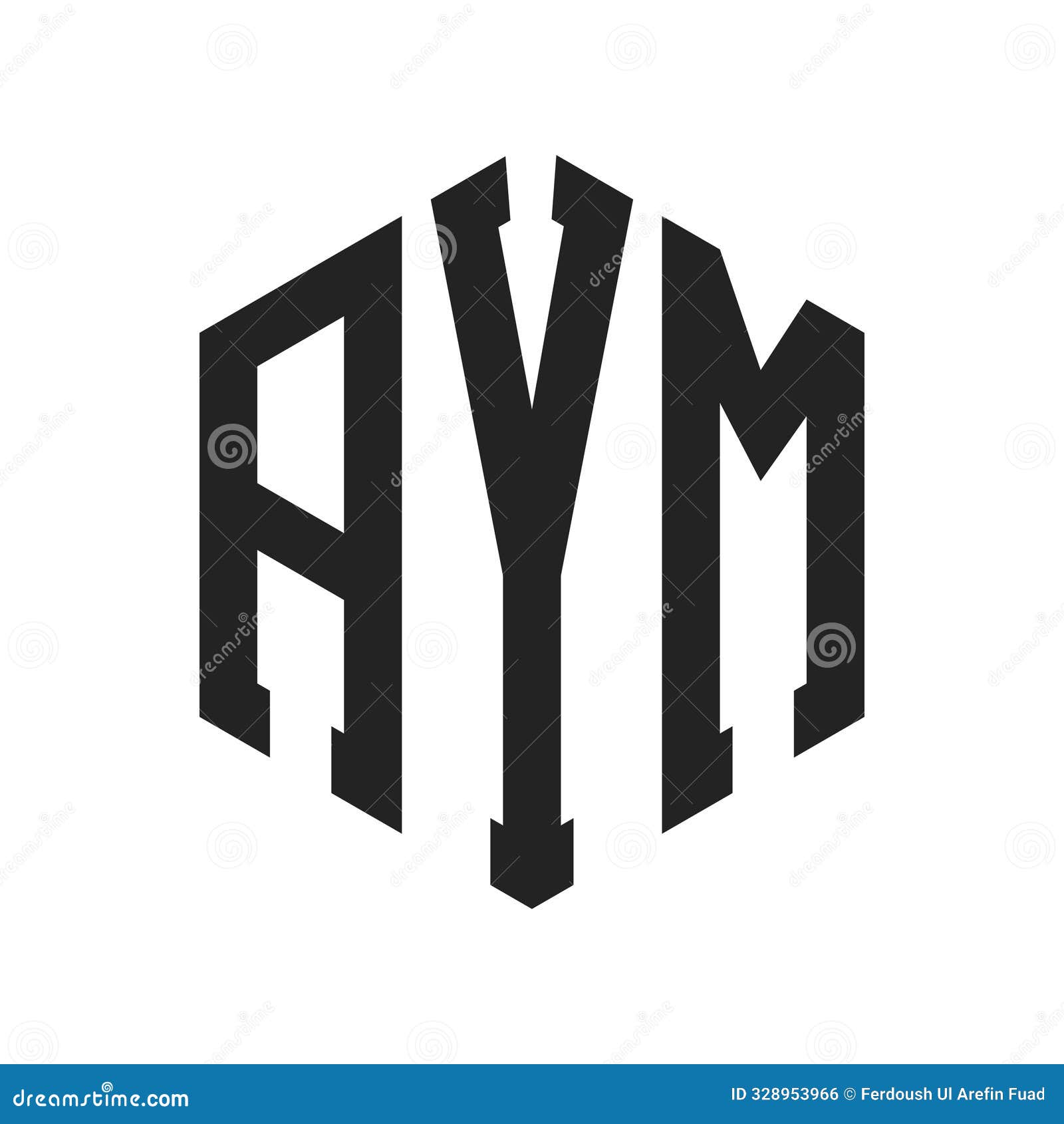 AYM Logo Design. Initial Letter AYM Monogram Logo Using Hexagon Shape ...