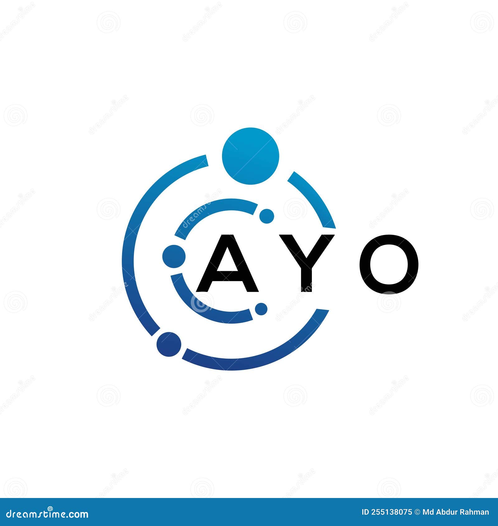 AYO Letter Logo Design on Black Background. AYO Creative Initials ...