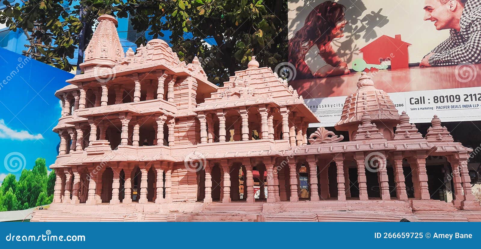 Ayodhya Ram Temple Miniature Model Stock Image - Image of india ...