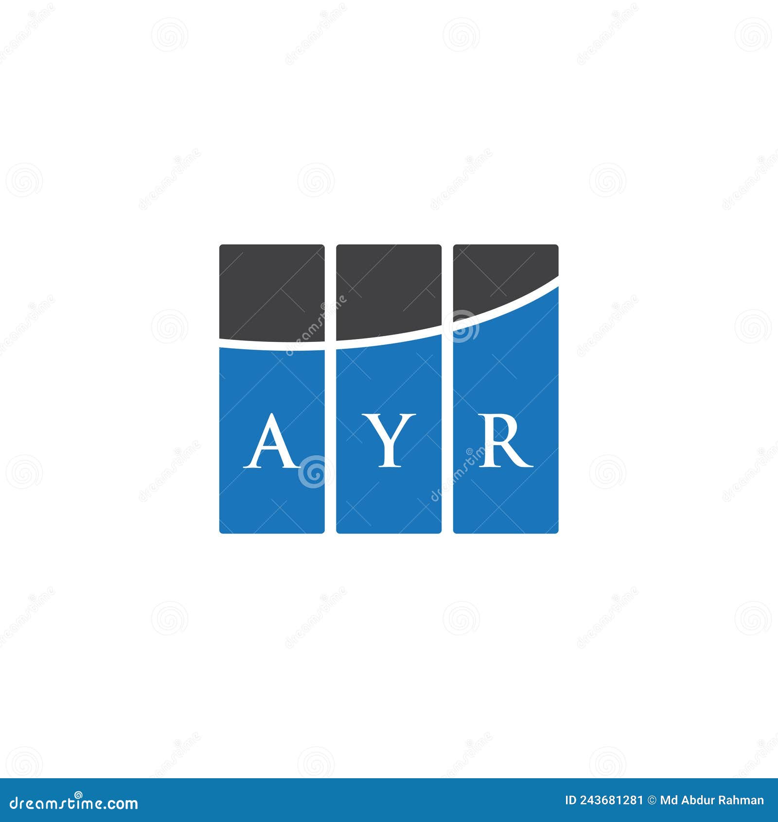 AYR Letter Logo Design On Black Background. AYR Creative Initials ...