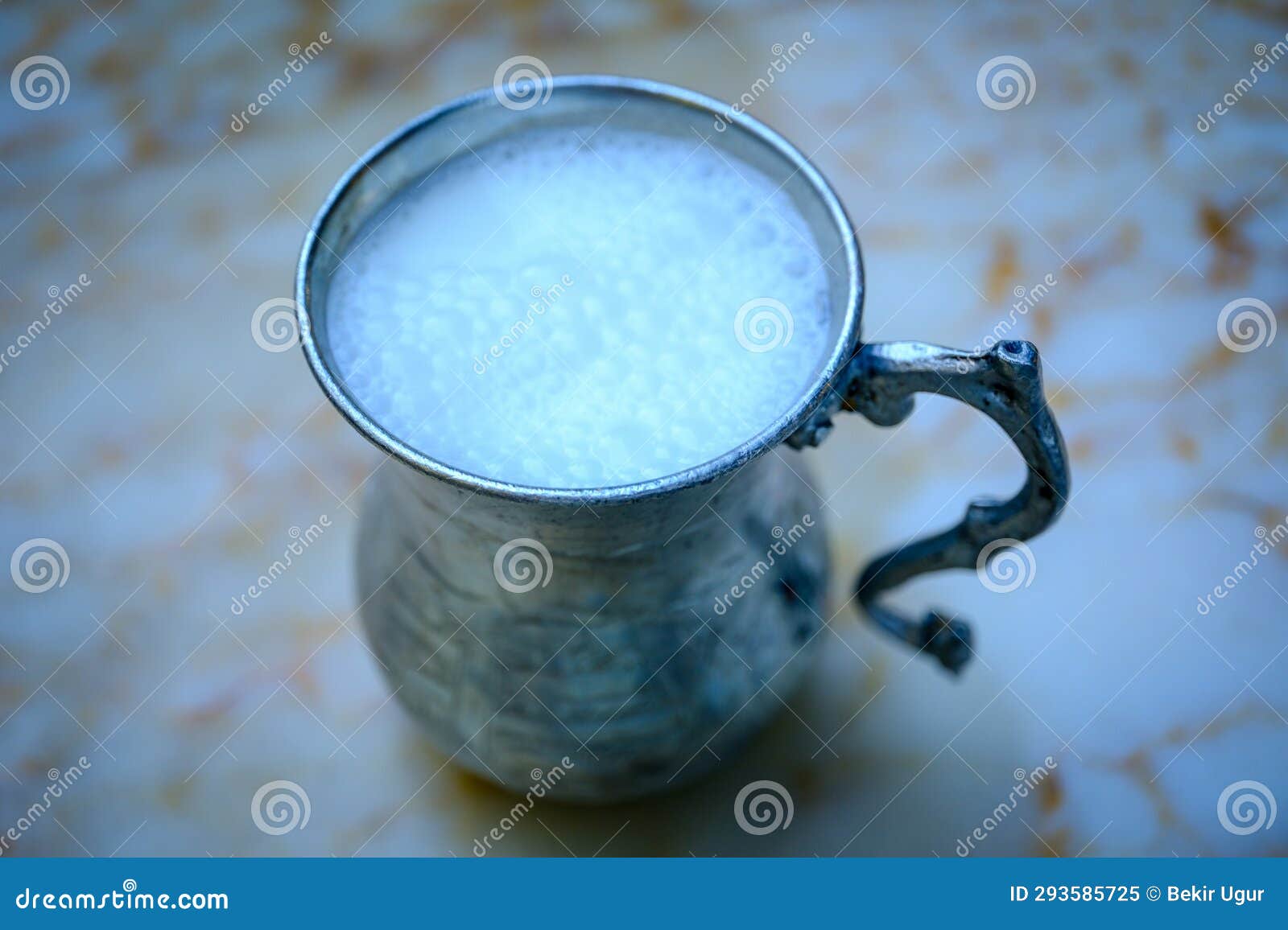 Ayran from an Old Authentic Glass - Turkish Traditional Drink Ayran ...