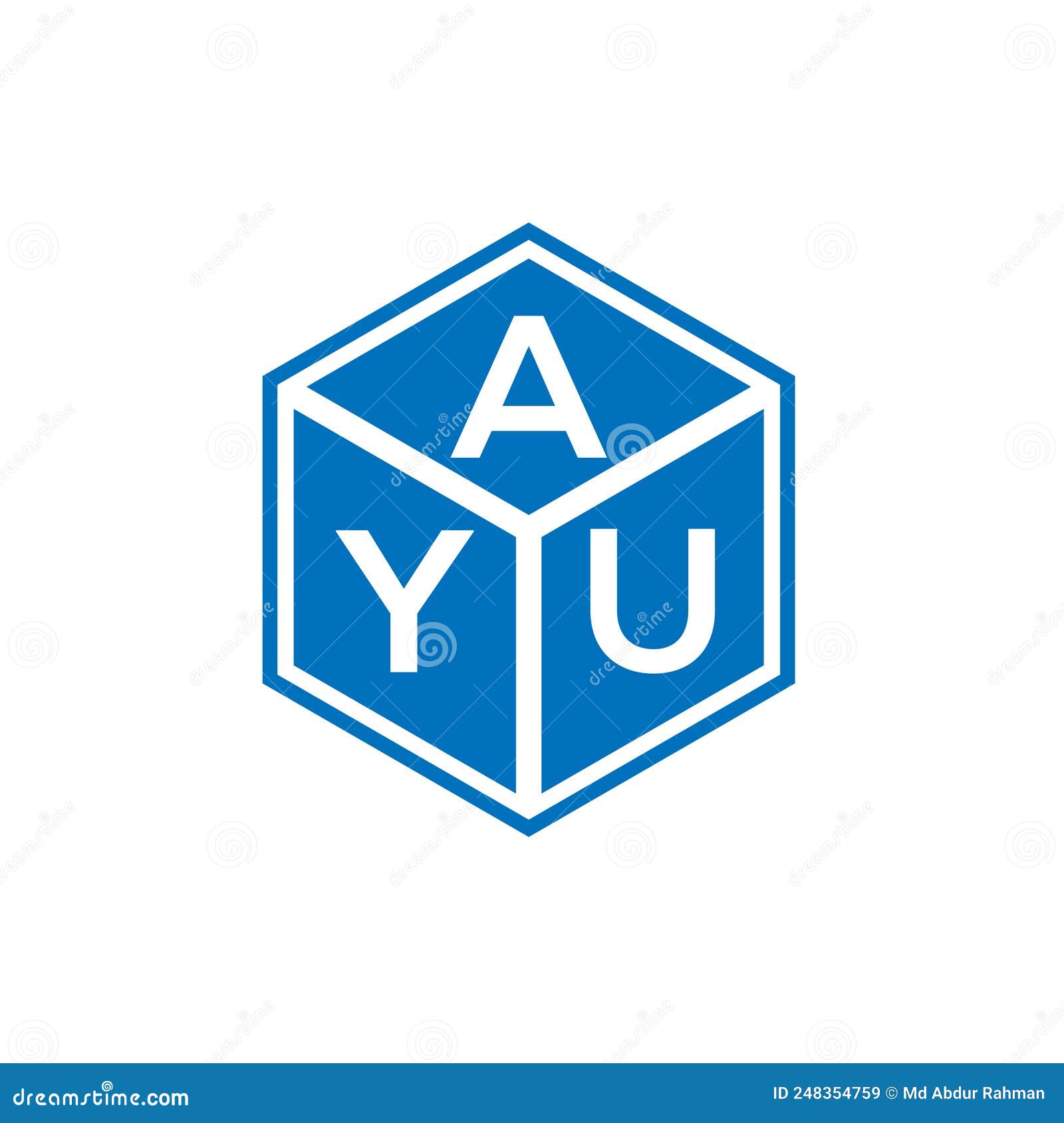 AYU Letter Logo Design On Black Background. AYU Creative Initials ...