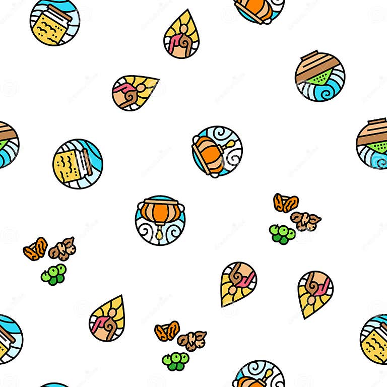 Ayurveda Dosha Vata Pitta Seamless Pattern Vector Stock Illustration ...