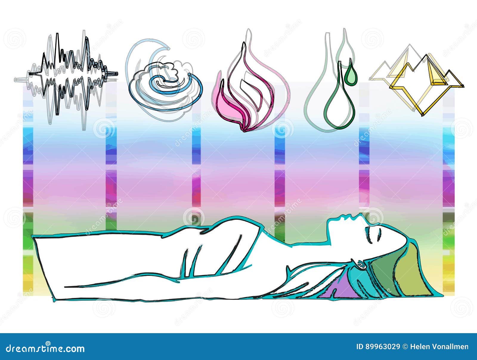 Ayurveda Symbols and Five Elements Stock Vector - Illustration of earth ...